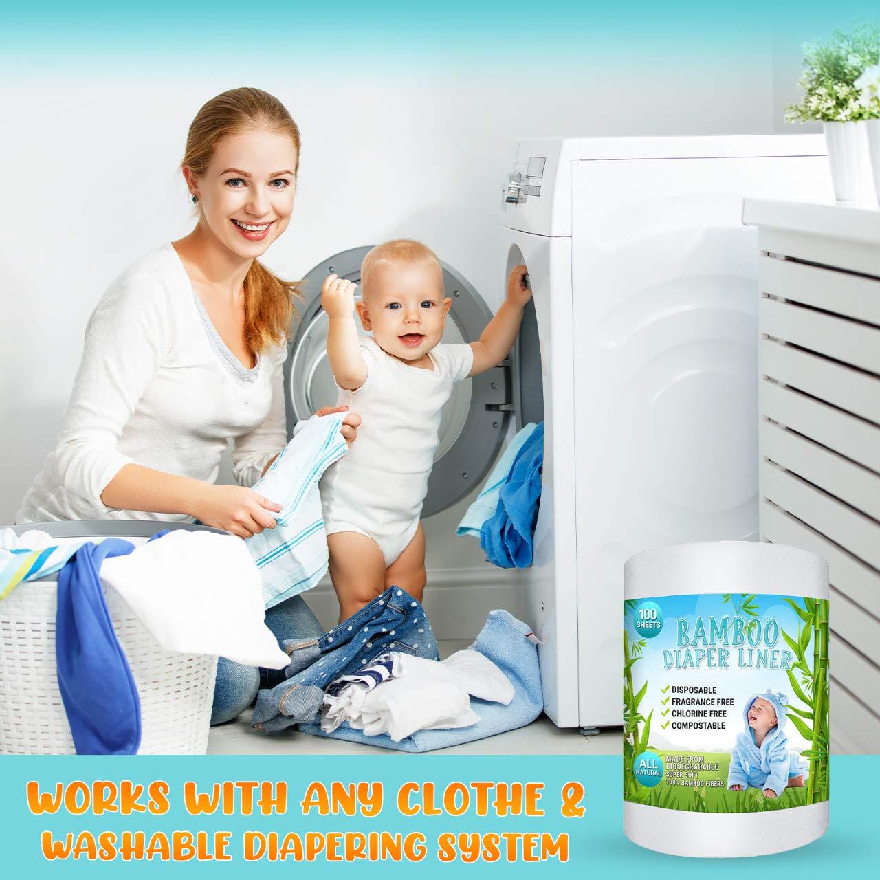 Disposable Cloth Bamboo Diaper Liner Eco-Friendly Fragrance Free ...