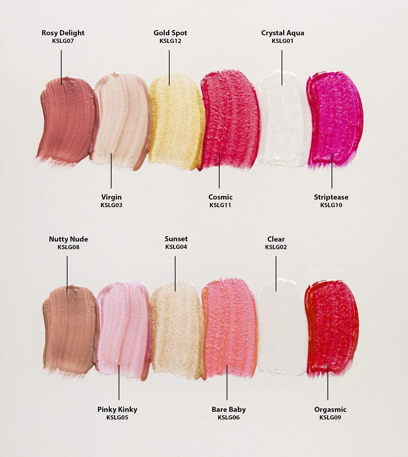 KISS Glam Shine Vita Lip Gloss 3 Pack - Bare Baby, Rosy Delight, Nutty ...