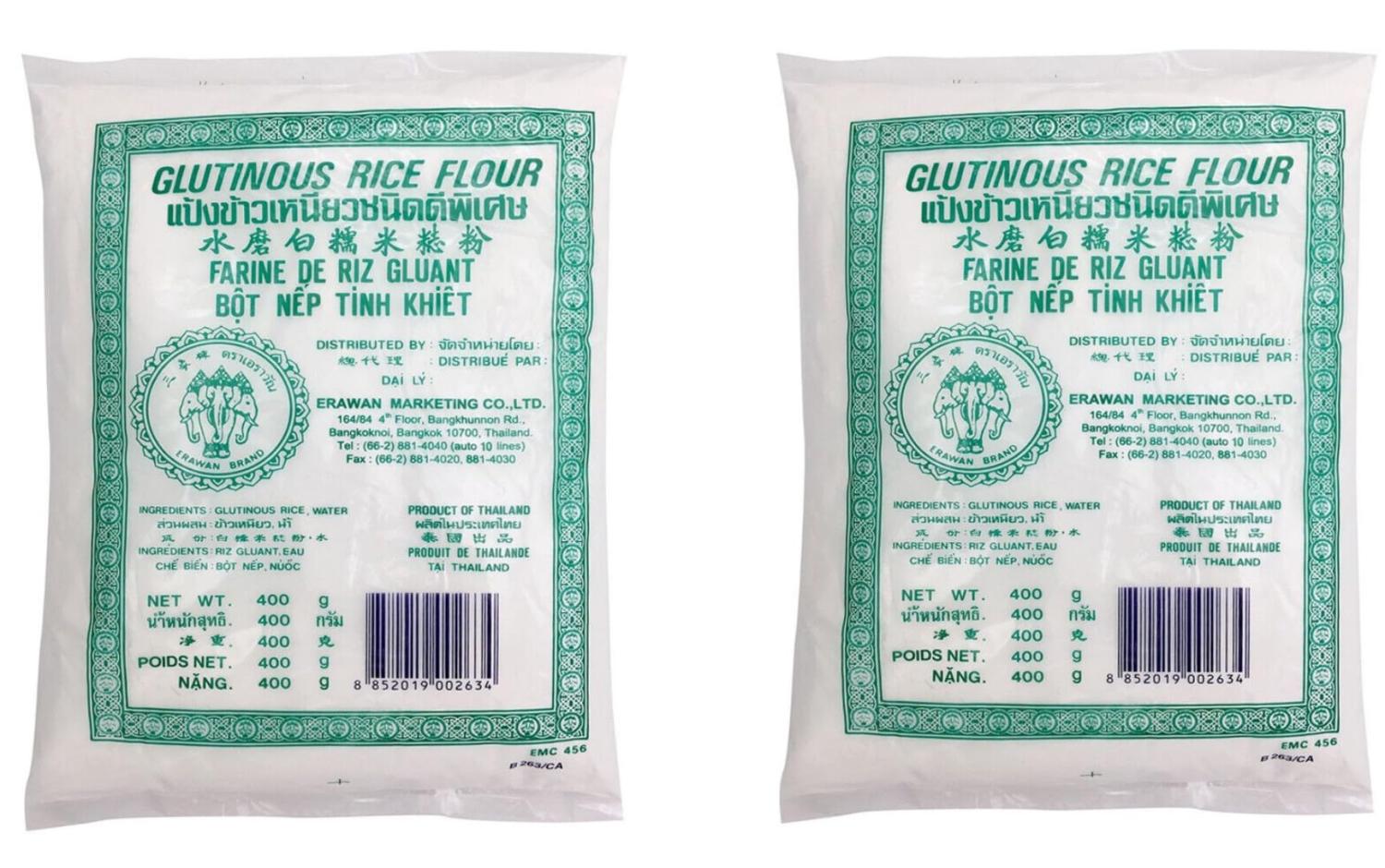 Erawan Glutinous Rice Flour 400g x 2 packs | Buy Now with Express International Delivery ...