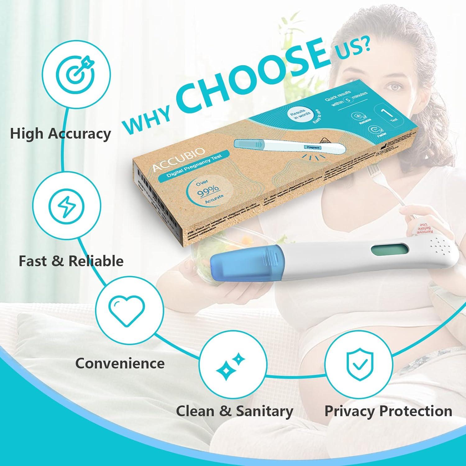 ACCUBIO Digital Pregnancy Test - Fast & Accurate Home Fertility Test ...