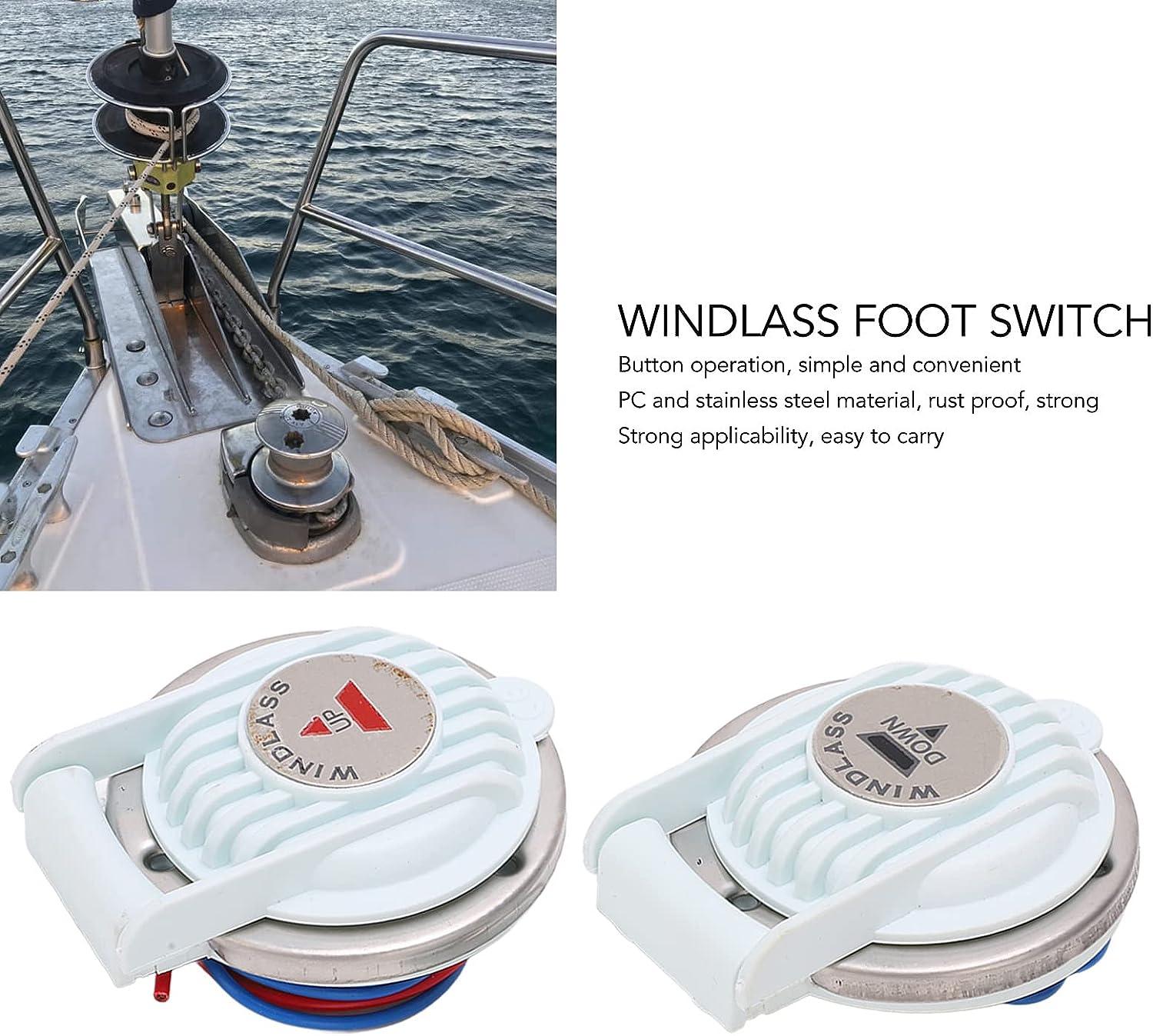 2pcs Acouto Windlass Deck Foot Switch Set with Cover & Screws for Boat ...