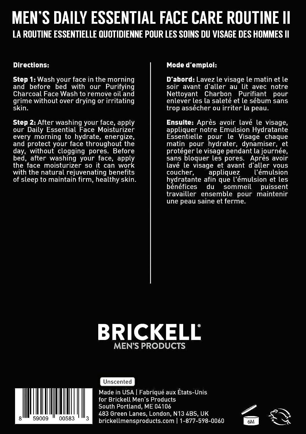 Brickell Men's Daily Face Care Routine II - Charcoal Face Wash and ...