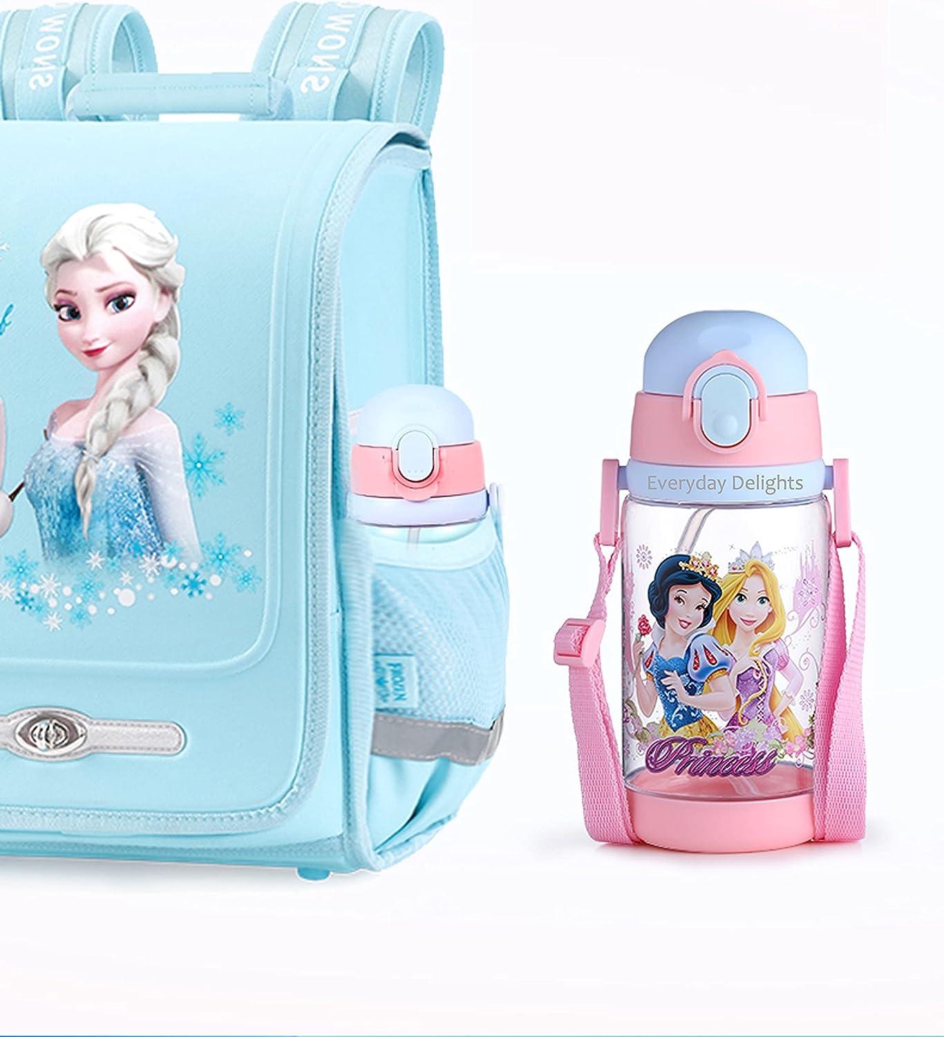 Disney Princess Rapunzel Snow White Water Bottle - 520ml Pink | Double Covers, Straw & Strap ...
