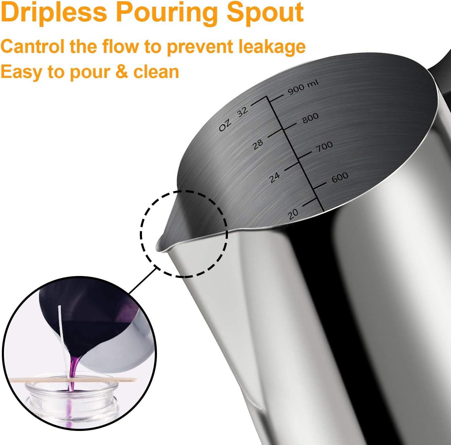 Candle Making Pouring Pot 32oz - Stainless Steel Double Boiler Melting ...