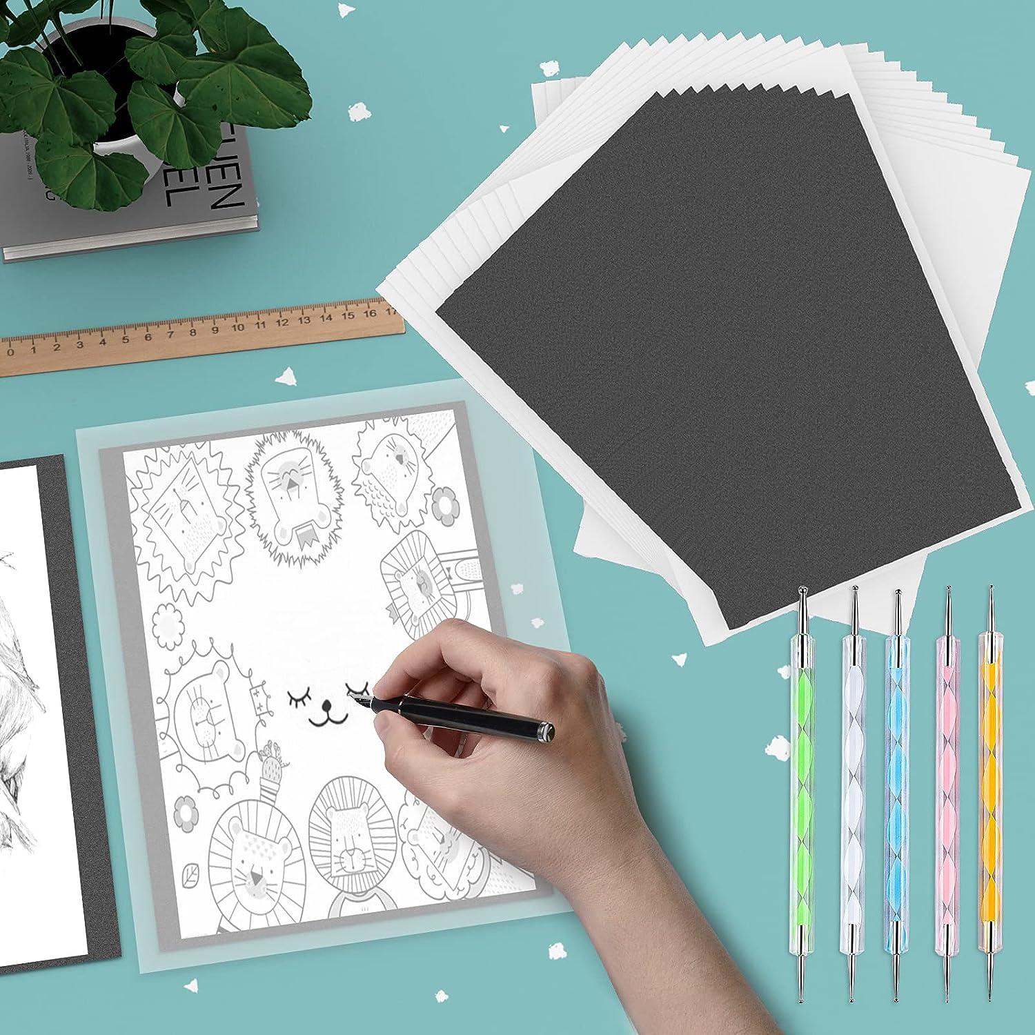200 Sheets Carbon Paper Black Graphite Paper Transfer Tracing Paper and ...