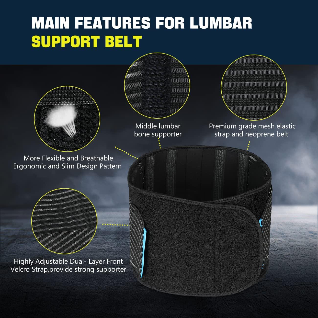 Back Brace Lumbar Support Belt for Lower Back Pain Relief - Heavy ...