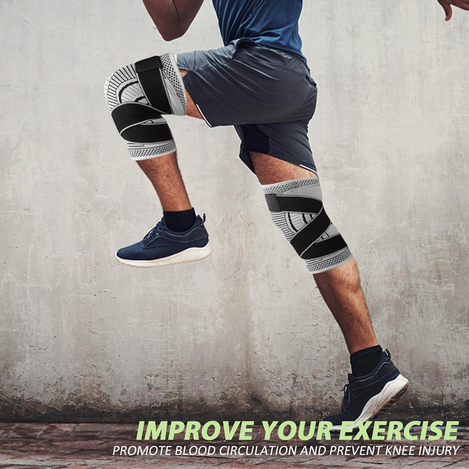 Ruilaibao Adjustable Knee Support Brace 1 pack Compression Knee Sleeves ...