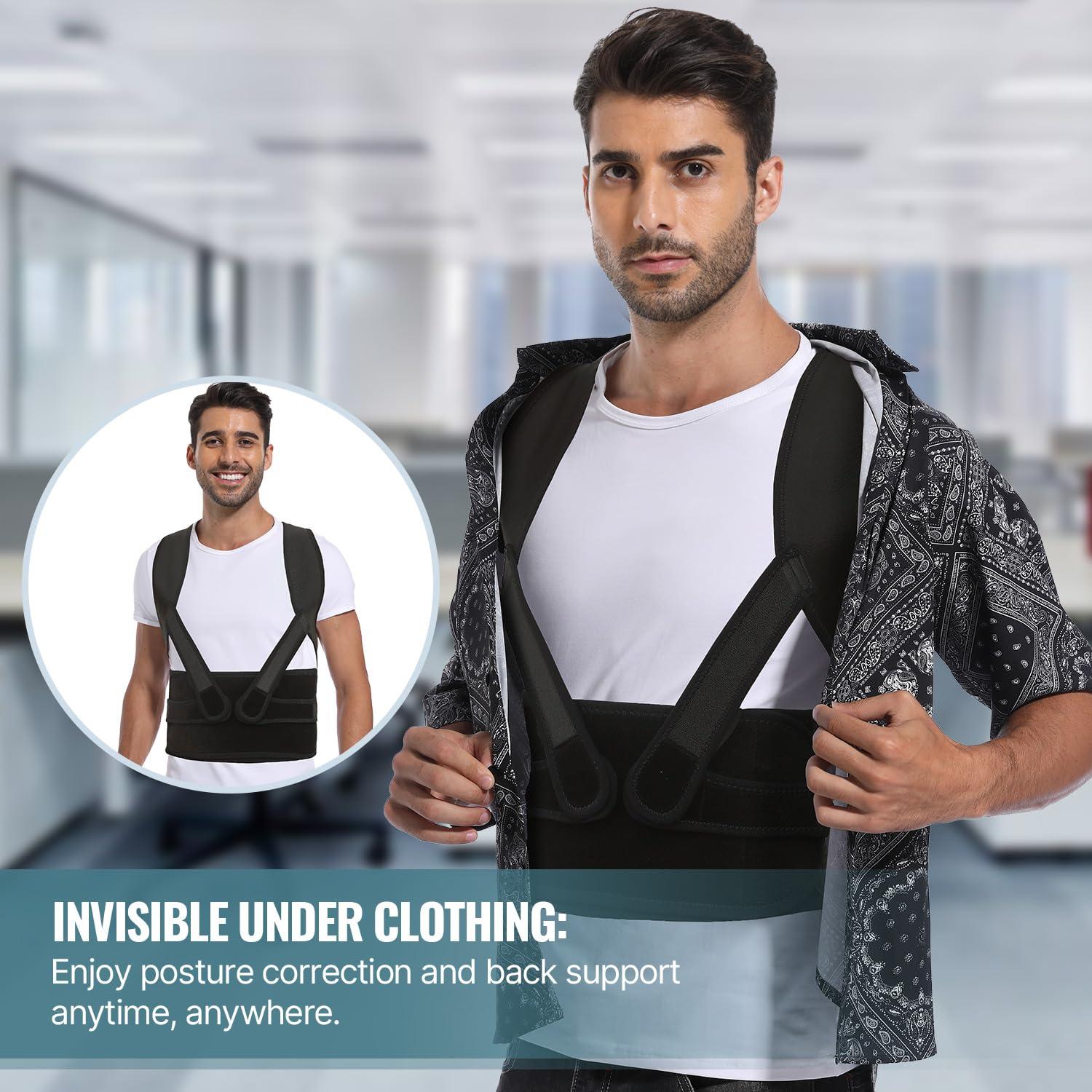 Fit Geno Upgraded Full Back Brace Posture Corrector for Men ...