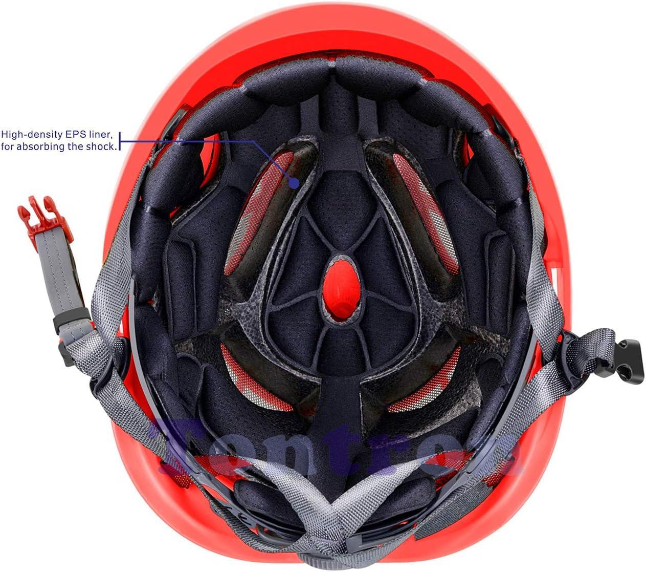 Adult Safety Helmet for Hiking, Climbing, Caving, Arborist Work - Large Red