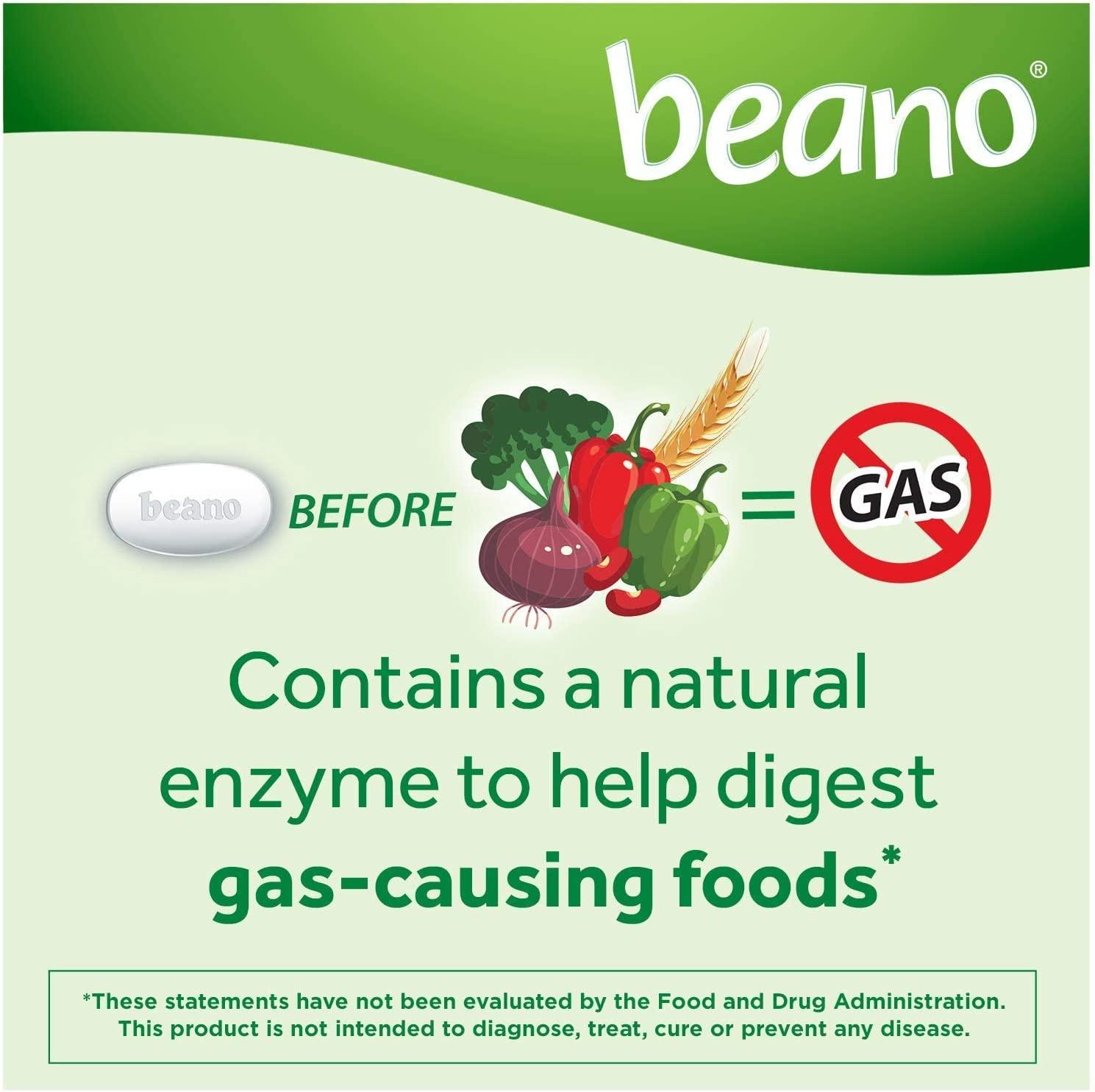Beano Food Enzyme Dietary Supplement Tablets - 100 Count (Pack of 2 ...