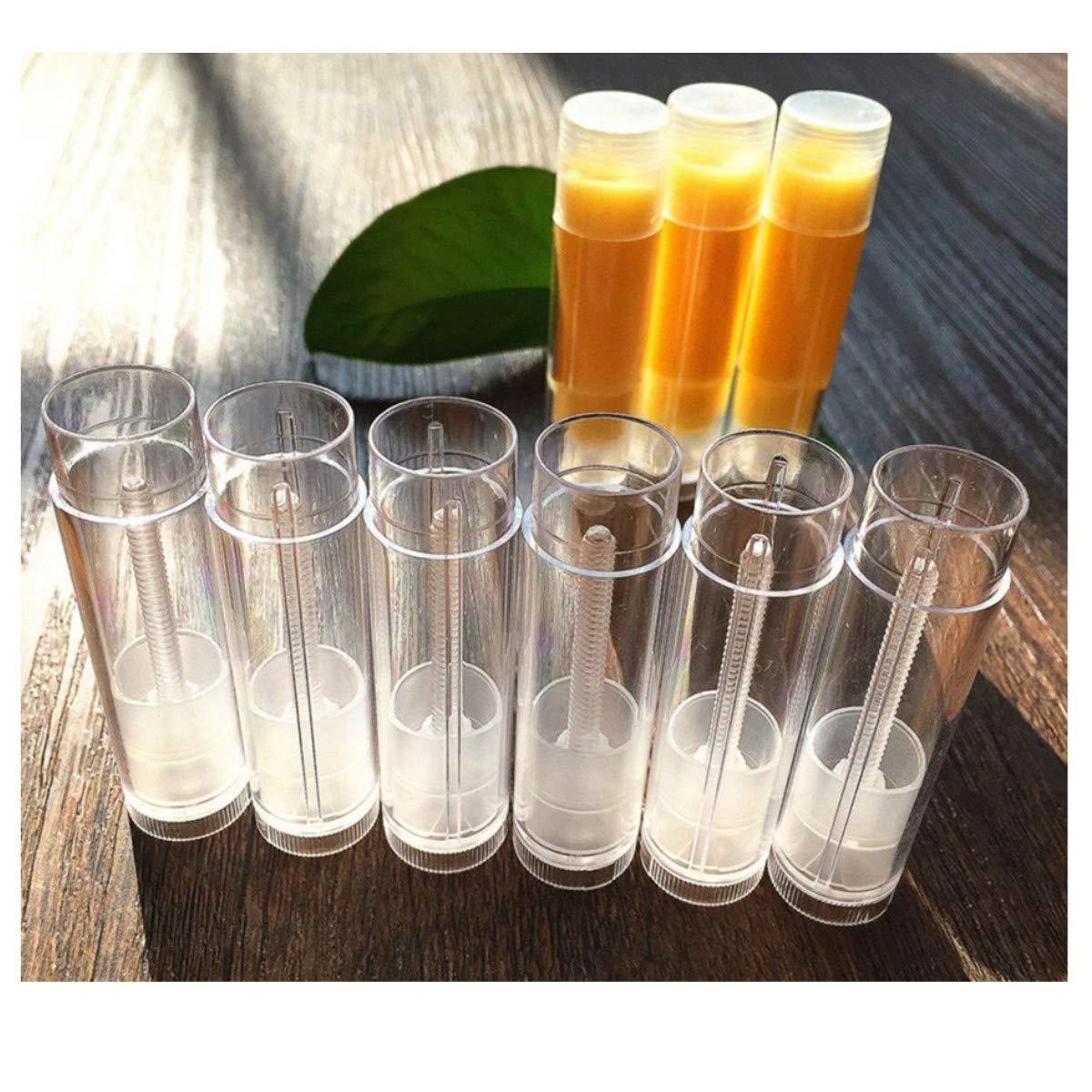 JZK 50 Pack Clear Plastic Lip Balm Containers - Empty Tubes for DIY Lip ...