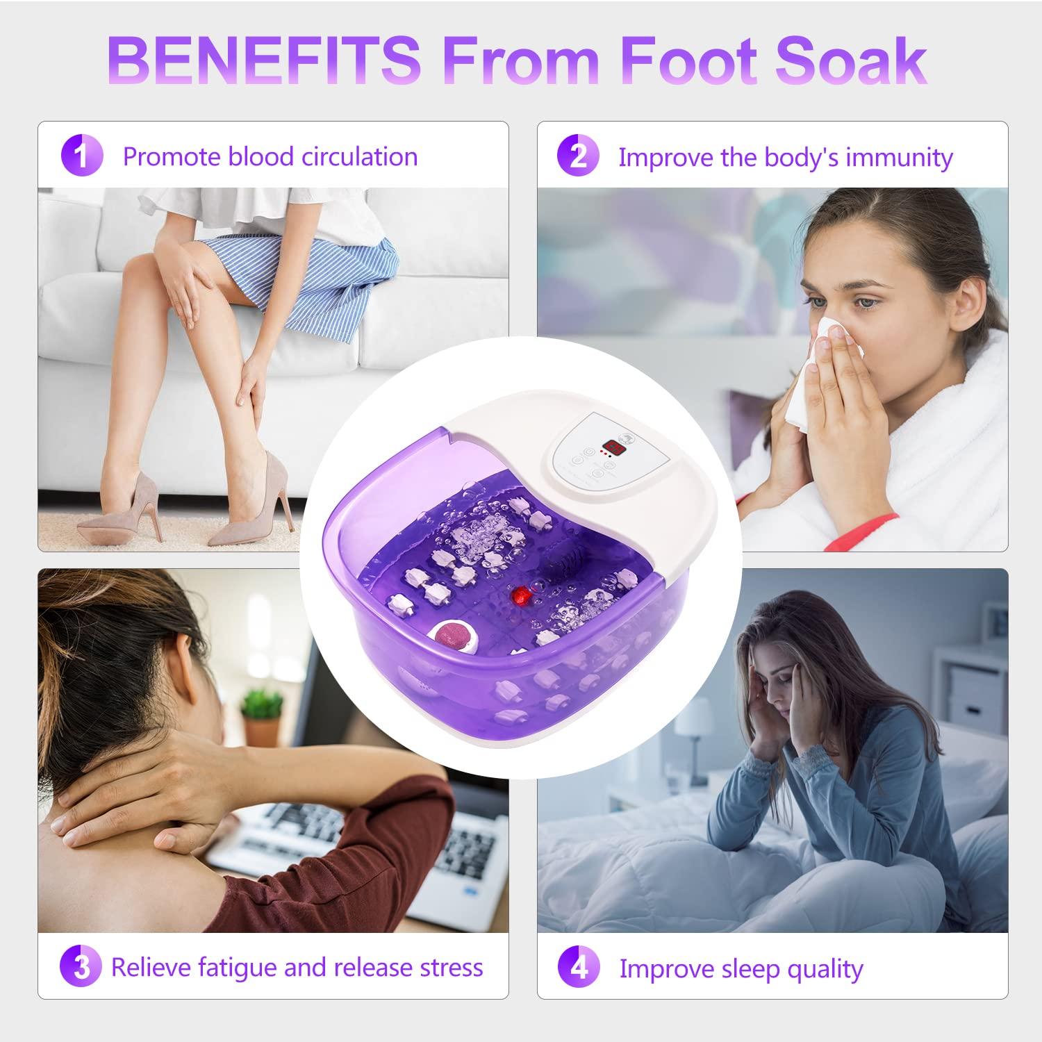 Ecarbme Foot Spa Bath Massager With Heat Bubbles Vibration Massage