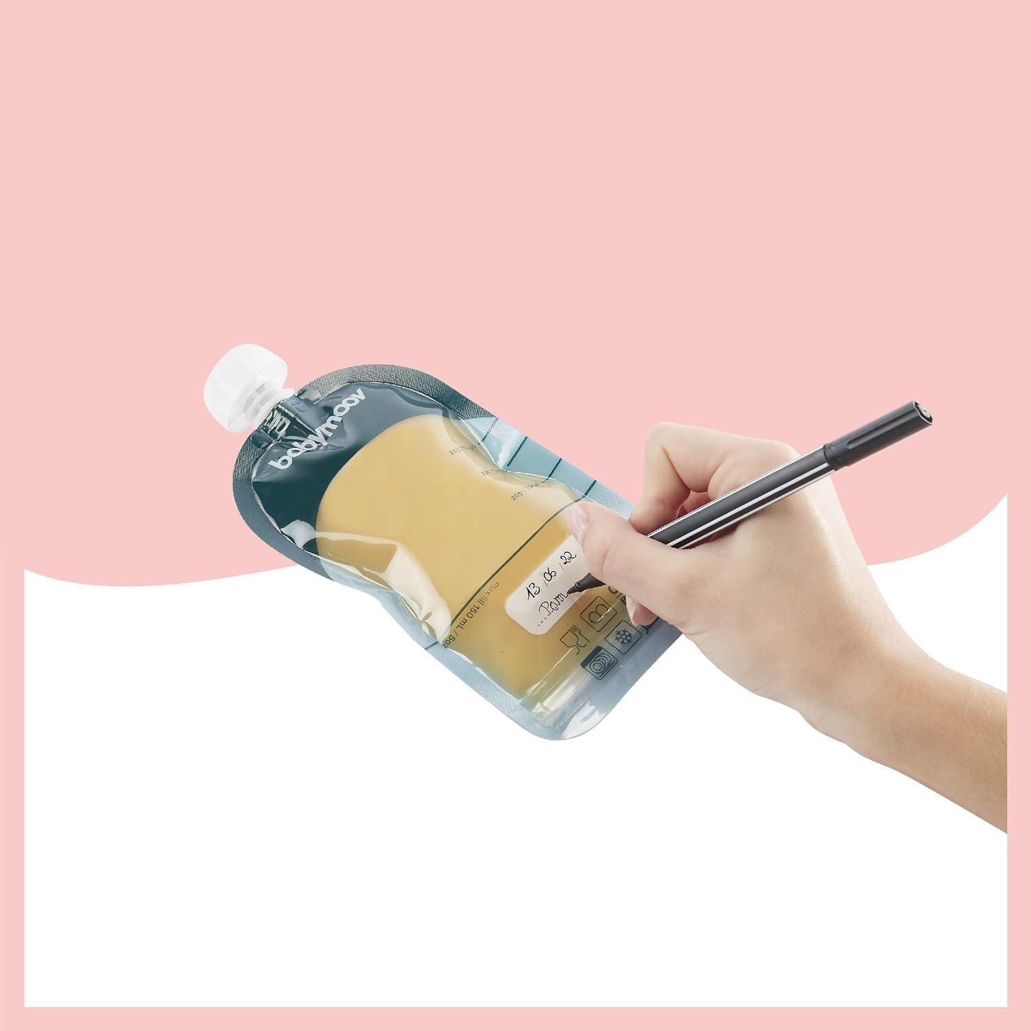 Babymoov 20 Reusable Baby Food Pouches - Refillable Squeeze Pouch for ...