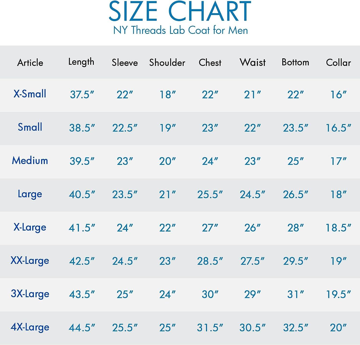 NY Threads Men's Professional Lab Coat - White, Full Sleeve, Poly ...