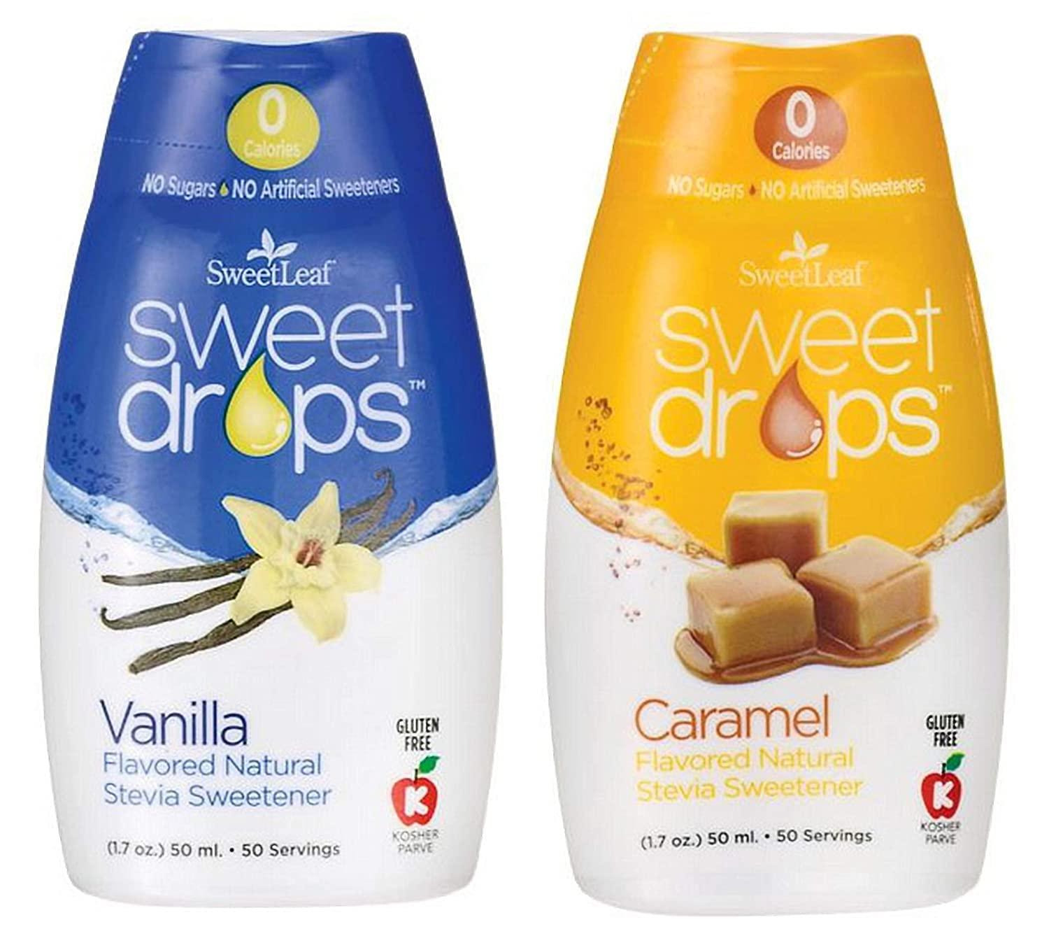 SweetLeaf Sweet Drops Variety Pack - Caramel & Vanilla Flavored Stevia ...