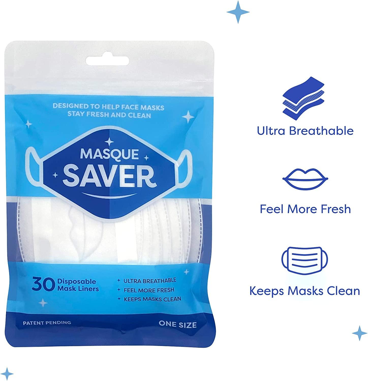 Masque Saver Disposable Face Mask Liners - Keep Your Mask Clean and ...