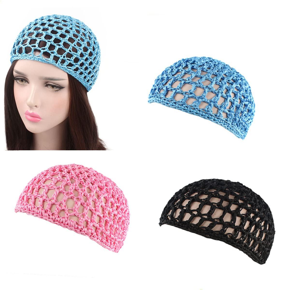 3PCS Mesh Crochet Hair Nets for Women - Short, Thick Cap for Night ...