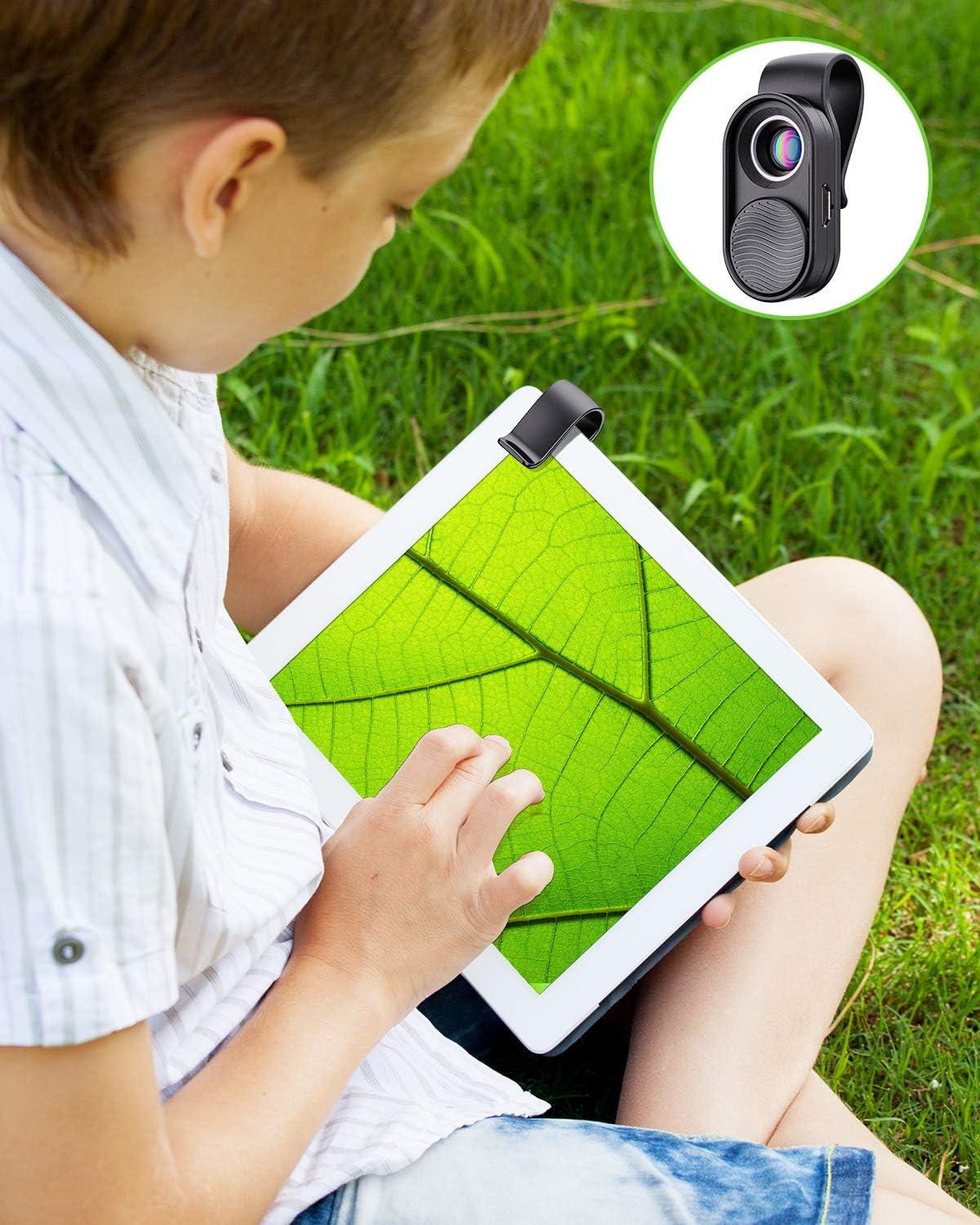 Phone Microscope - 100X Mini Pocket Microscope with LED Light/Universal ...