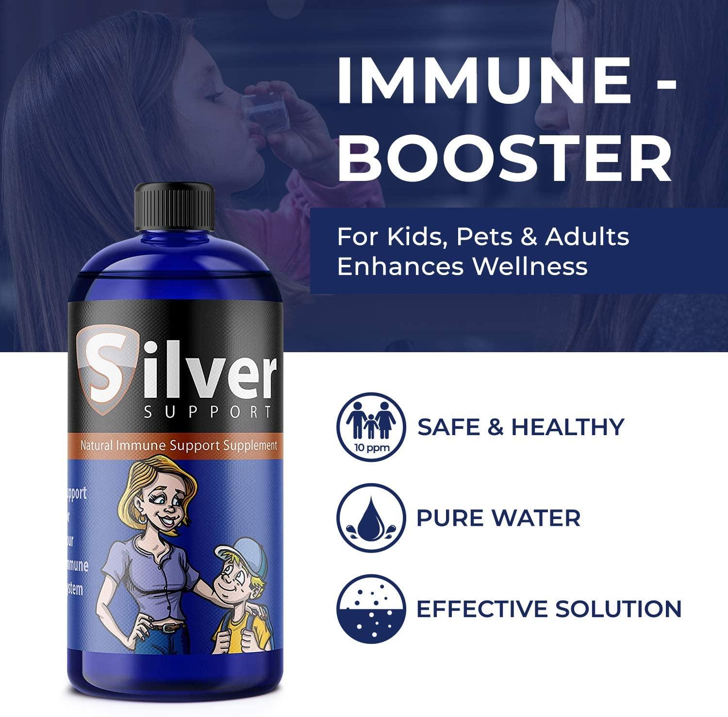 Nano Ionic Silver Immune Booster for Kids, Pets & Adults - Enhance ...
