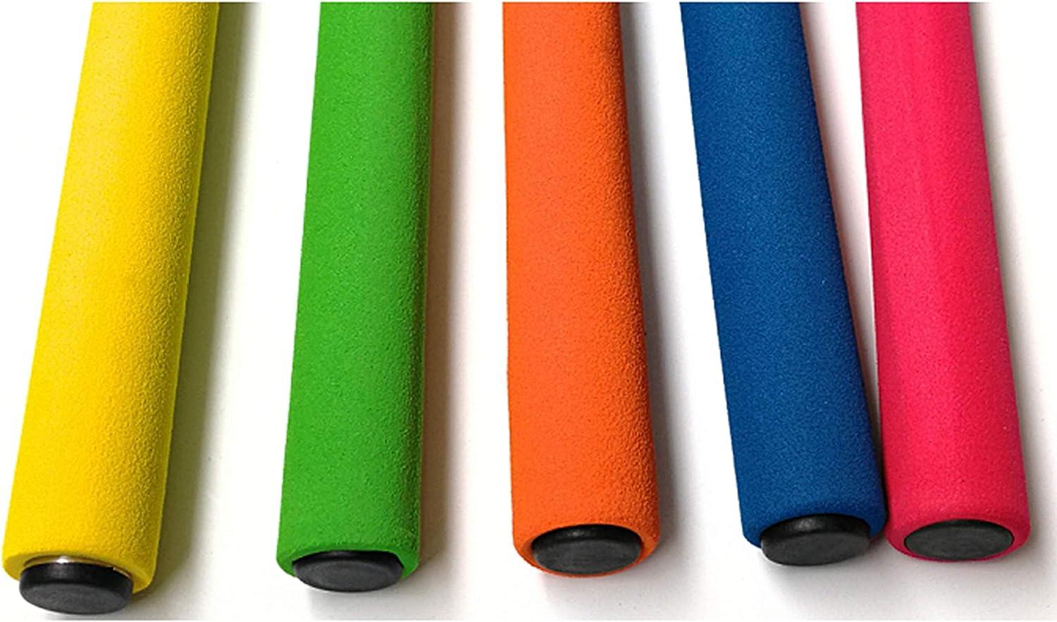 U-N KIKEEP Track and Field Relay Batons Sticks - 5 Pack Assorted Foam ...