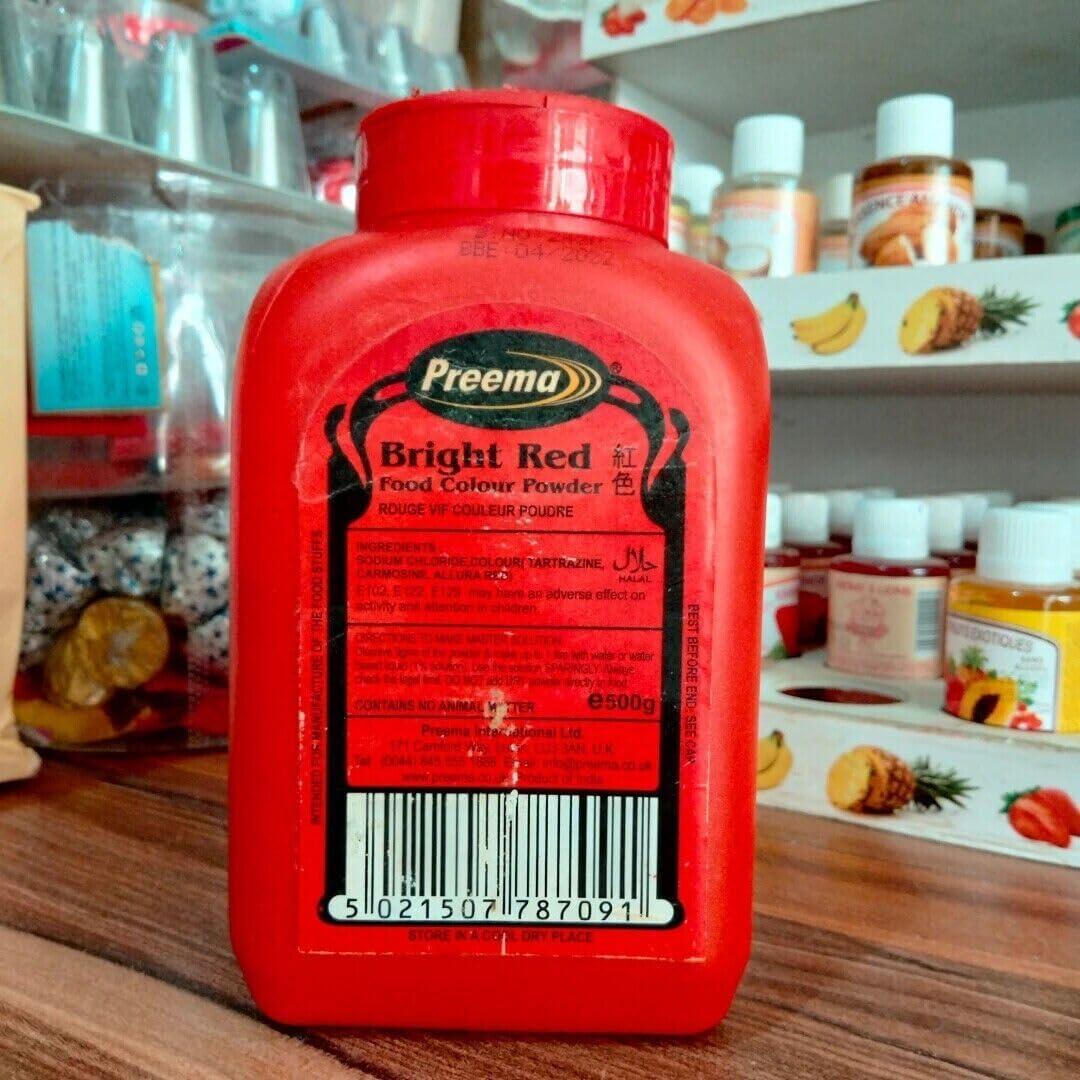 Preema | Bright Red | Food Colour Powder | (500g) Pack | Premium ...