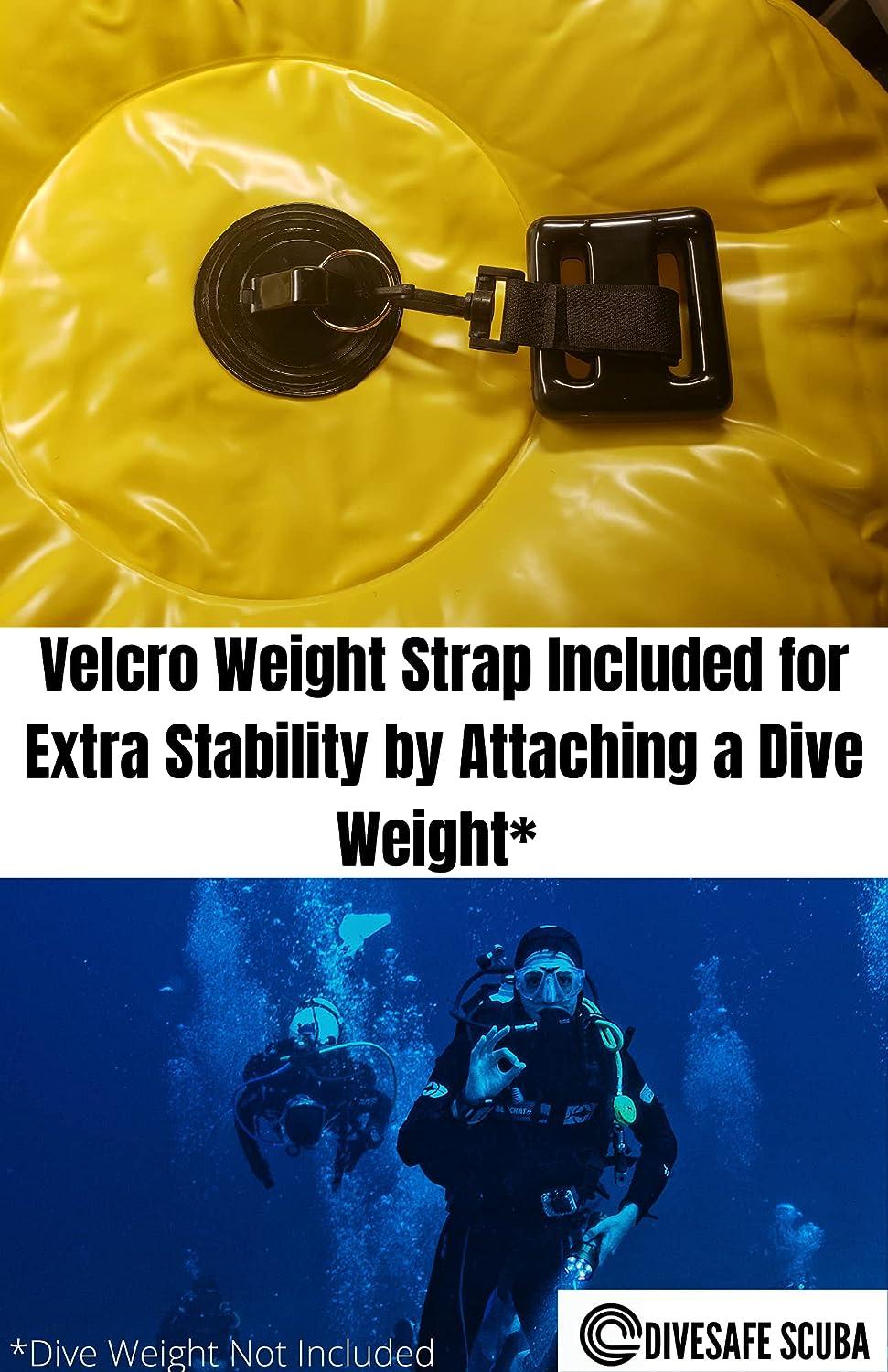 DiveSafe Scuba Round Buoy Float with Collapsible Flag Stiffener, Split ...