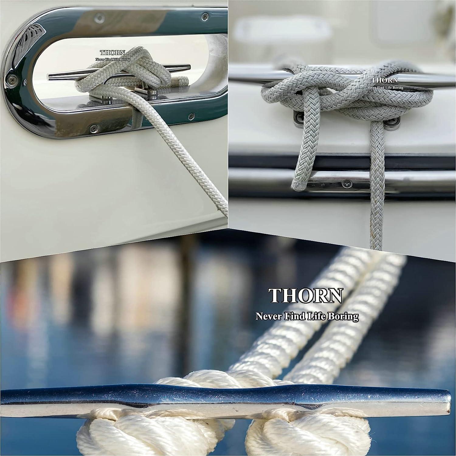 316 Stainless Steel 8-in Dock Cleats 2-Pack - Thorn Boat Cleat Open ...