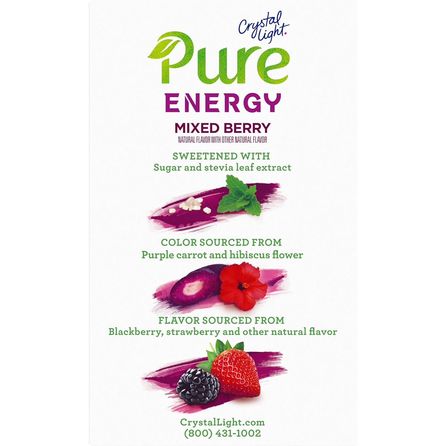 Crystal Light Pure Energy Mixed Berry On-The-Go Powder 48 ct ...