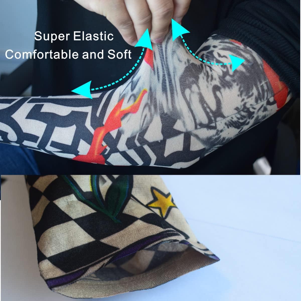 Men's 8pcs Temporary Tattoo Sleeves - Fake Slip On Sunscreen Arm ...