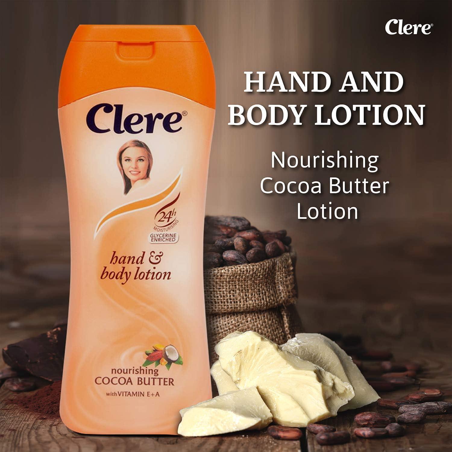 CLERE Hand and Body Lotion - Nourishing Cocoa Butter 400 ml | Hydrating ...