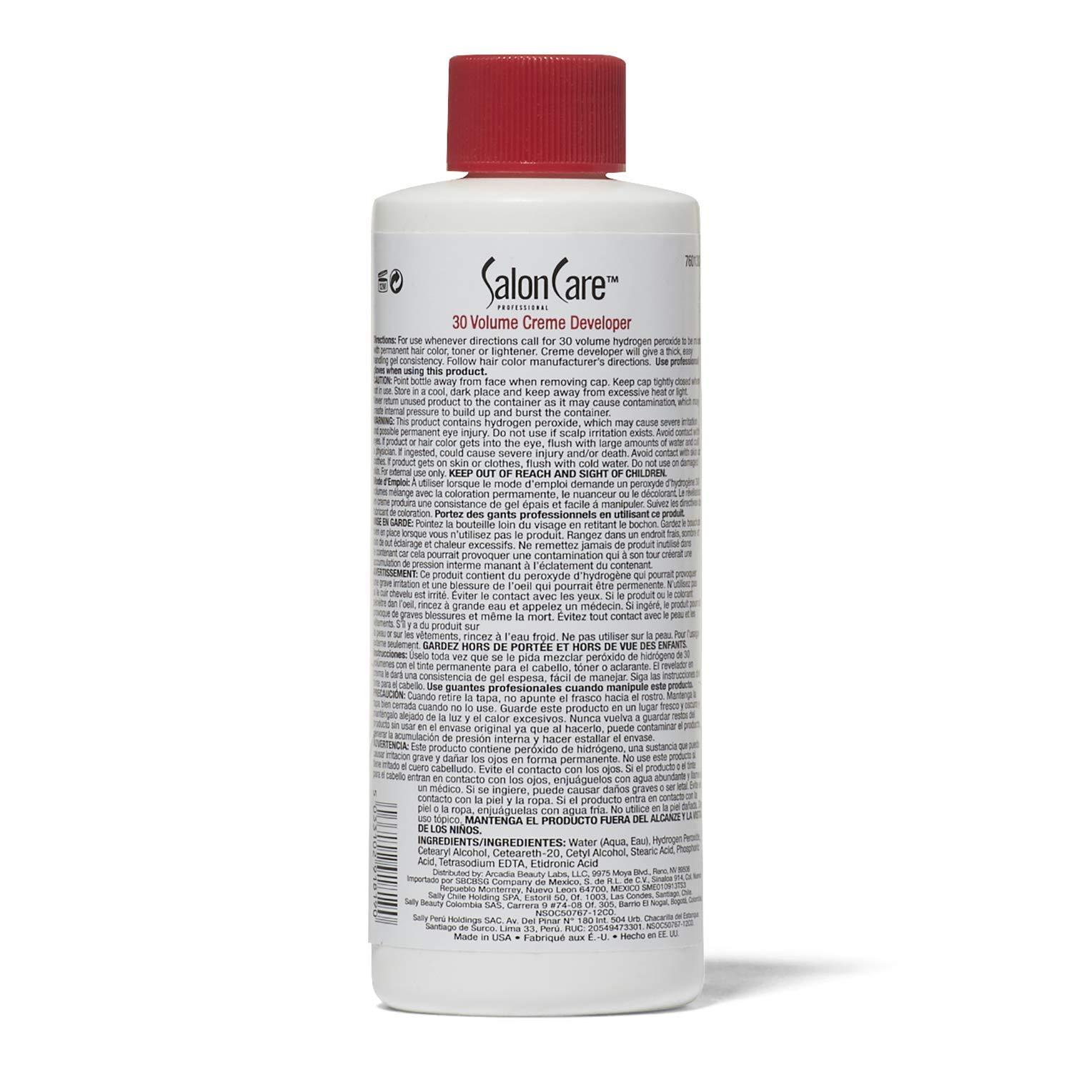30 Volume Creme Developer 4 oz - Professional Hair Coloring Solution ...