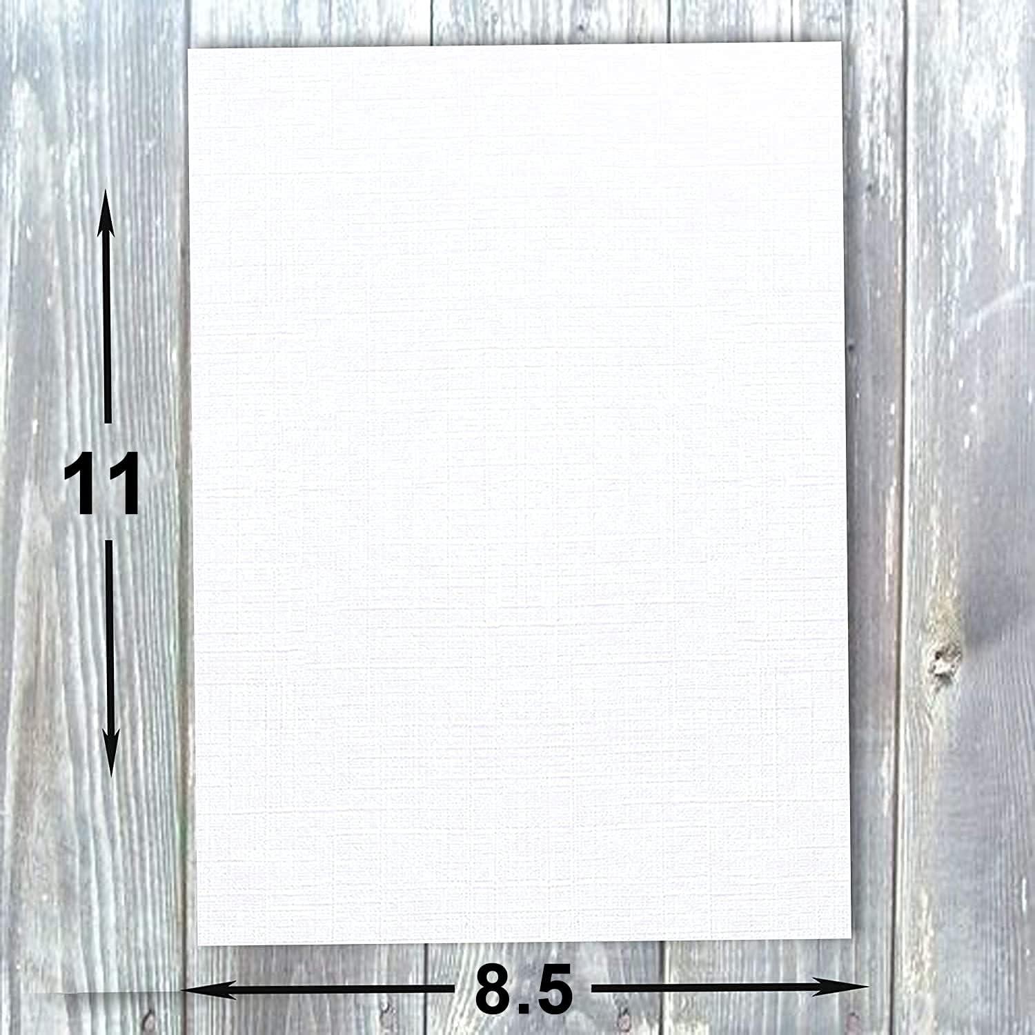 Hamilco Linen Textured Cardstock Paper 8 1/2 x 11 Blank Thick Heavy ...