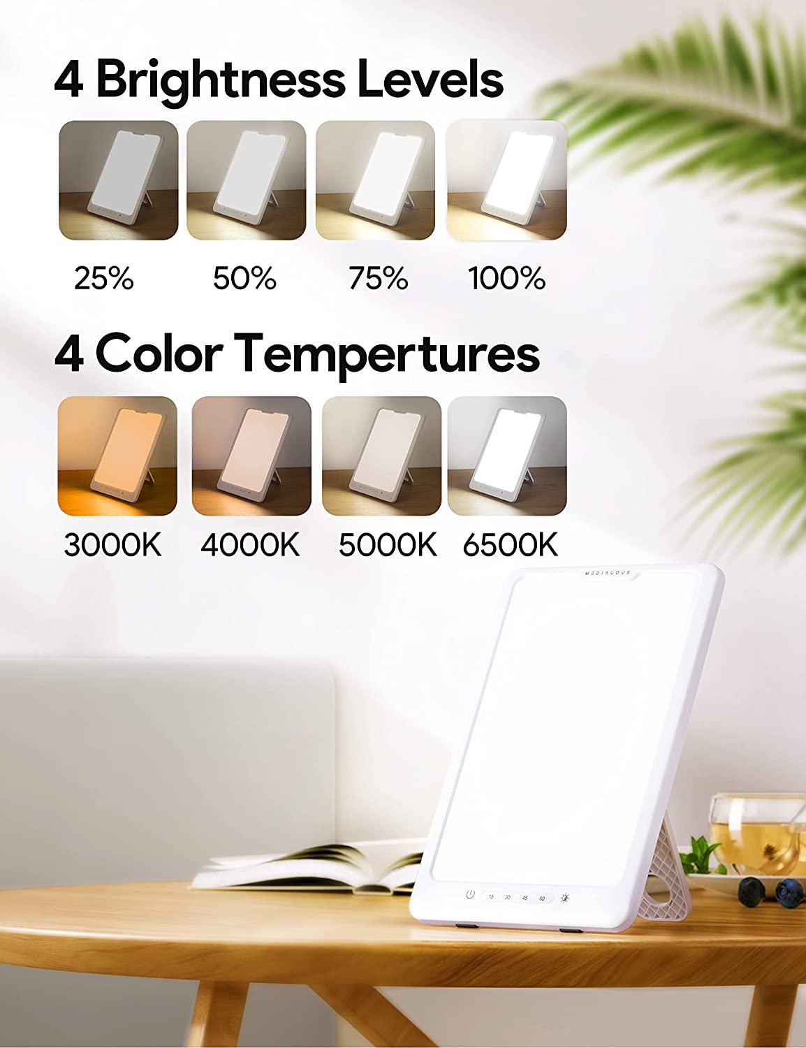 Mediacous Uv Free 10000lux Light Therapy Lamp 4 Brightness Levels