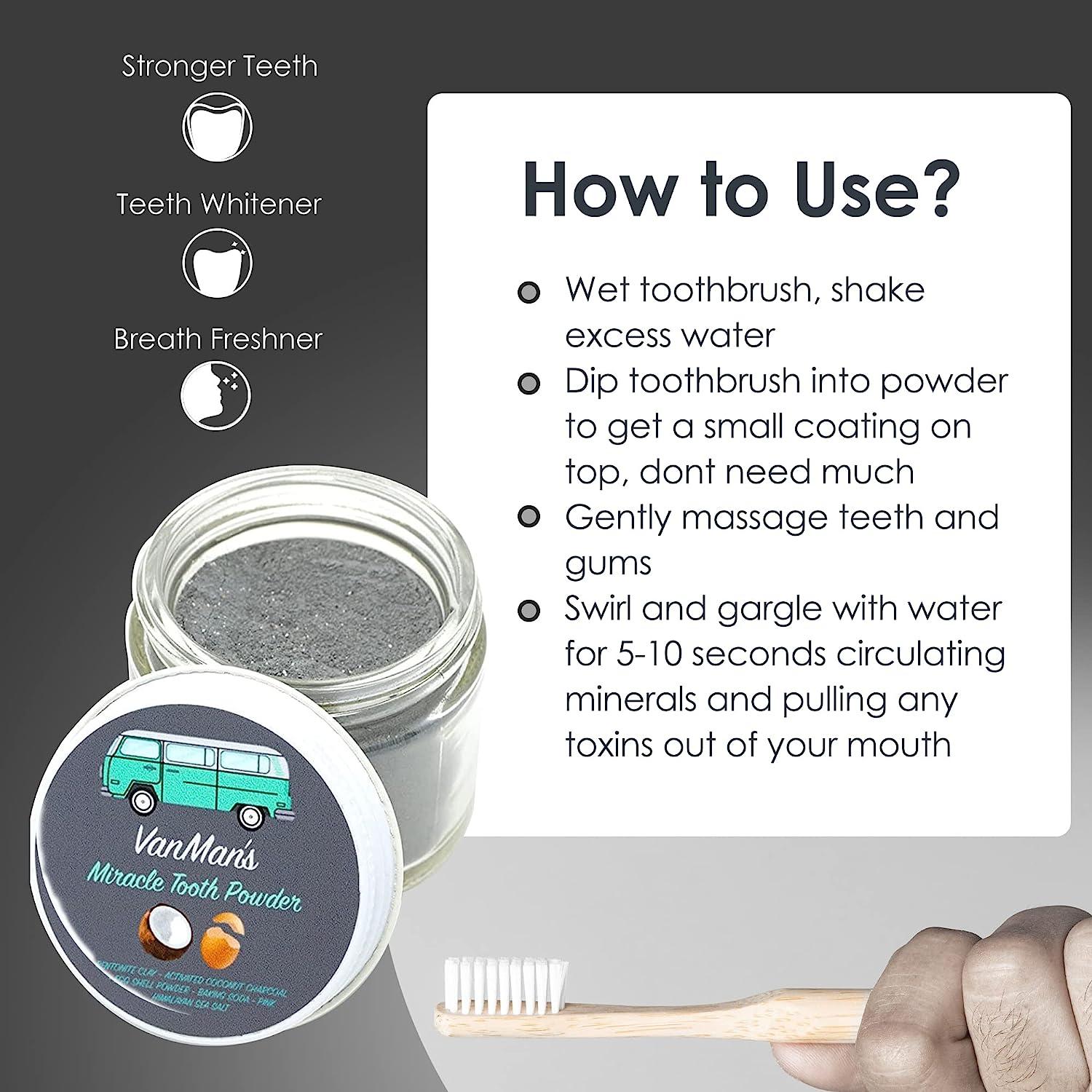 Vanman's Miracle Tooth Powder - 2 oz Teeth Whitening Powder with ...