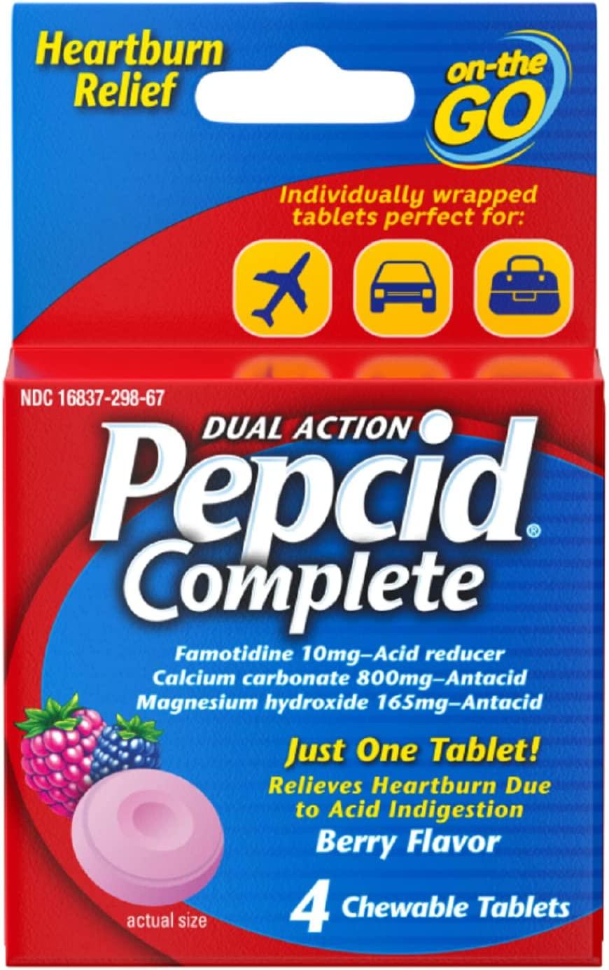 Pepcid Complete Chewables 10mg Famotidine, Fast Heartburn Relief - 50 ...