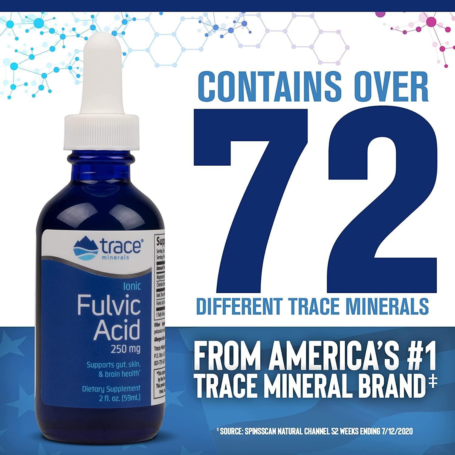 Trace Minerals Liquid Ionic Fulvic Acid with Concentrace - Gut Health ...