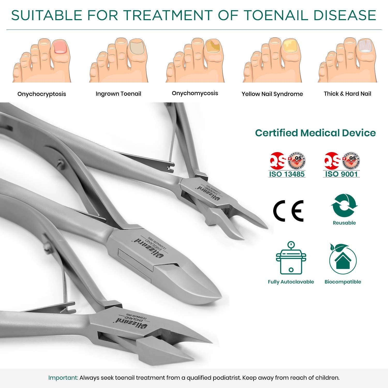 Blizzard 3-Piece German Forged Podiatry Tool Kit | Nail Clippers for ...