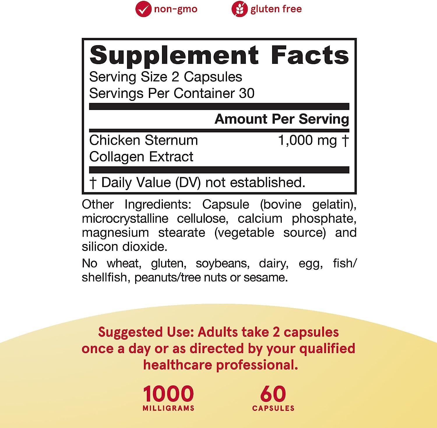 Jarrow Formulas Type II Collagen Complex - 60 Capsules for Joint & Skin ...