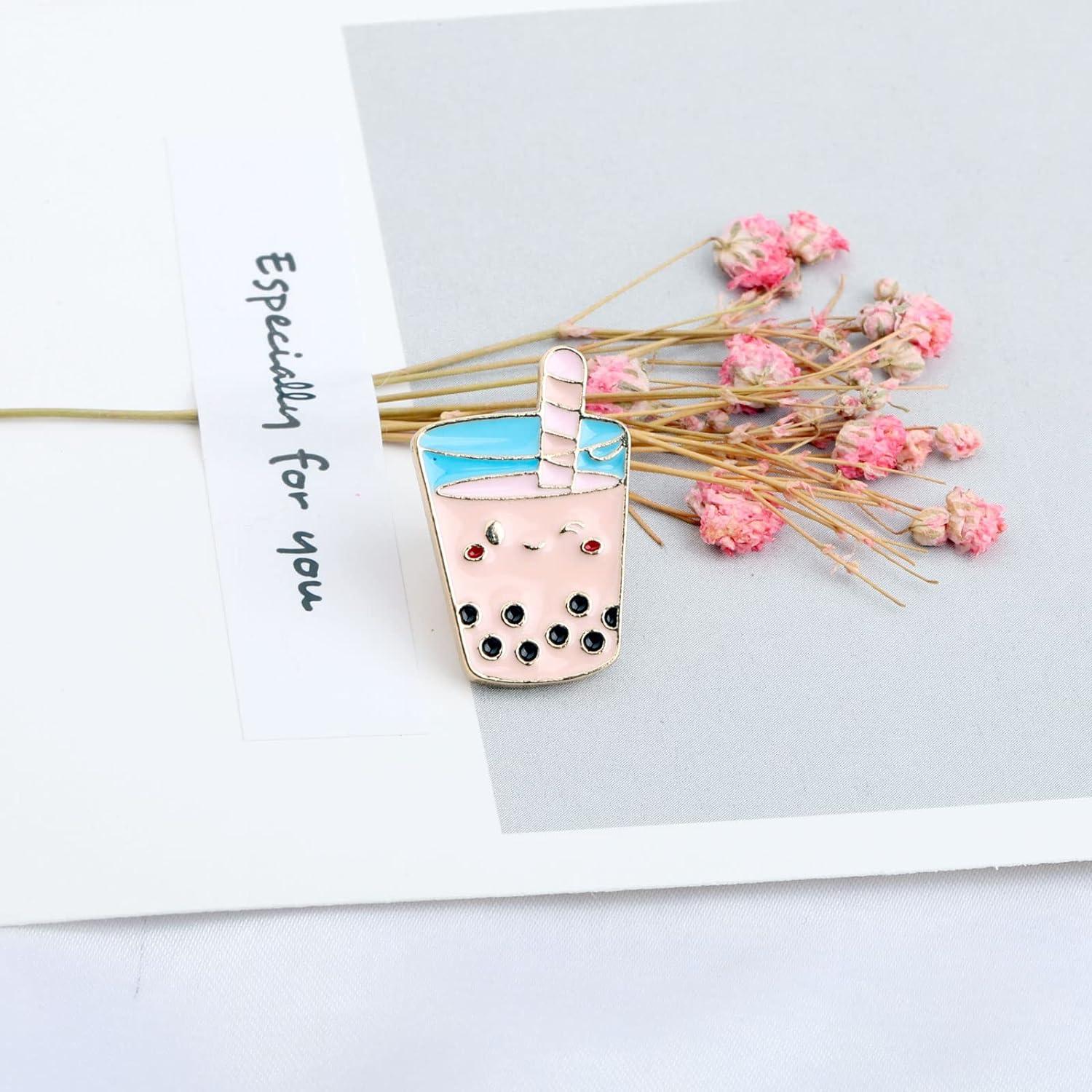 MYOSPARK Boba Milk Tea Brooch Enamel Pin Milk Tea Lover Gift Boba Girl ...