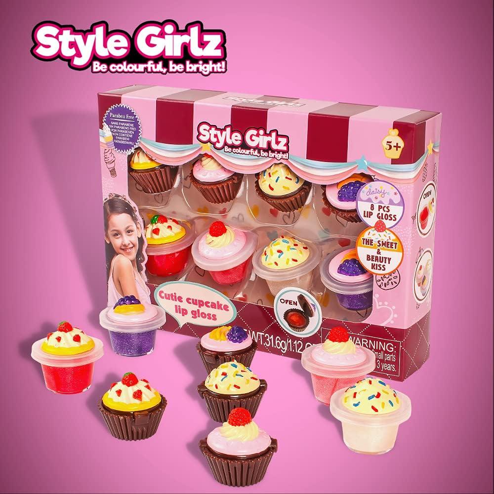 Style Girlz Cosmetics Kids Lip Balm Set - 8 Cupcake Lip Glosses for ...
