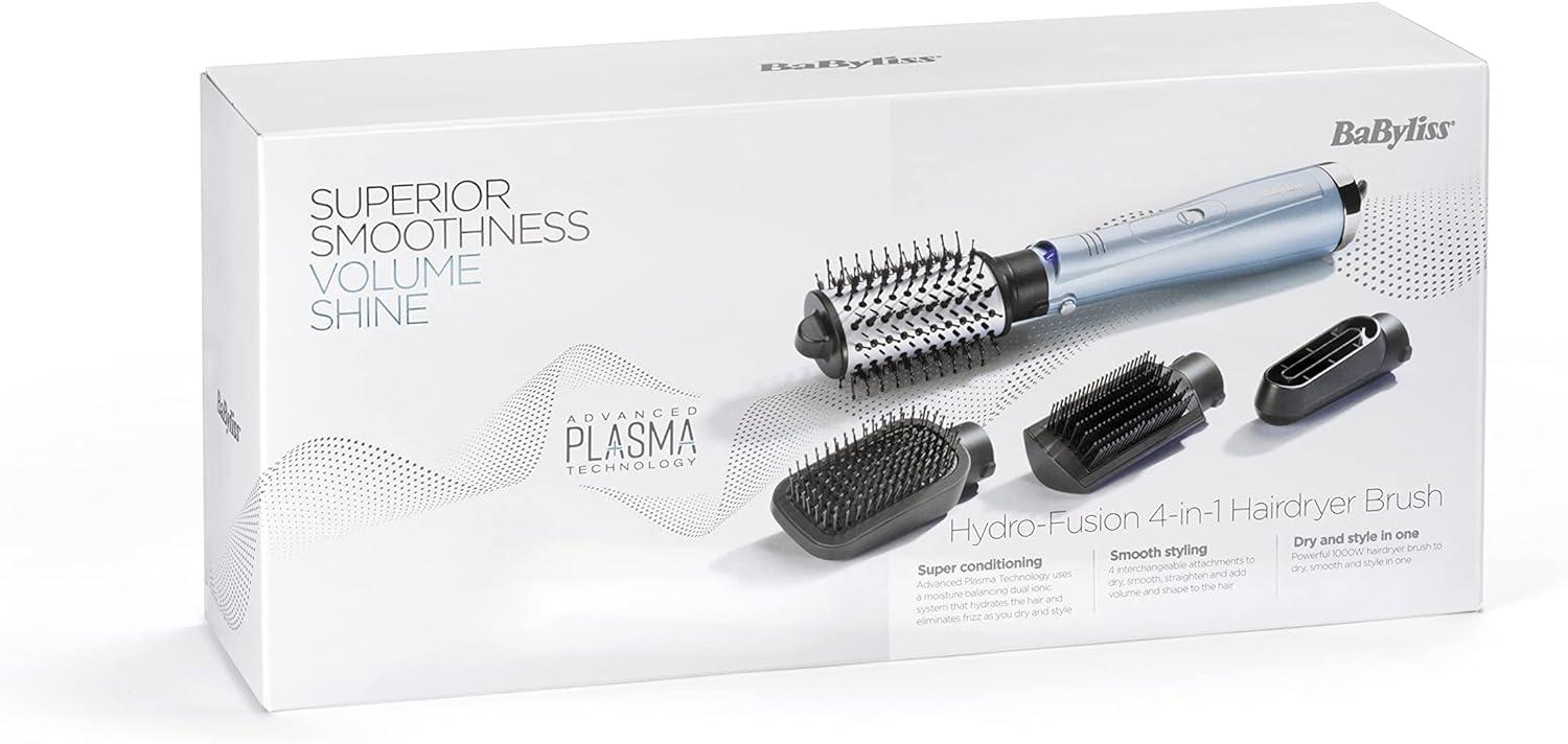 BaByliss Hydro-Fusion 4-in-1 Hair Dryer Brush - 1000W Air Styler for ...