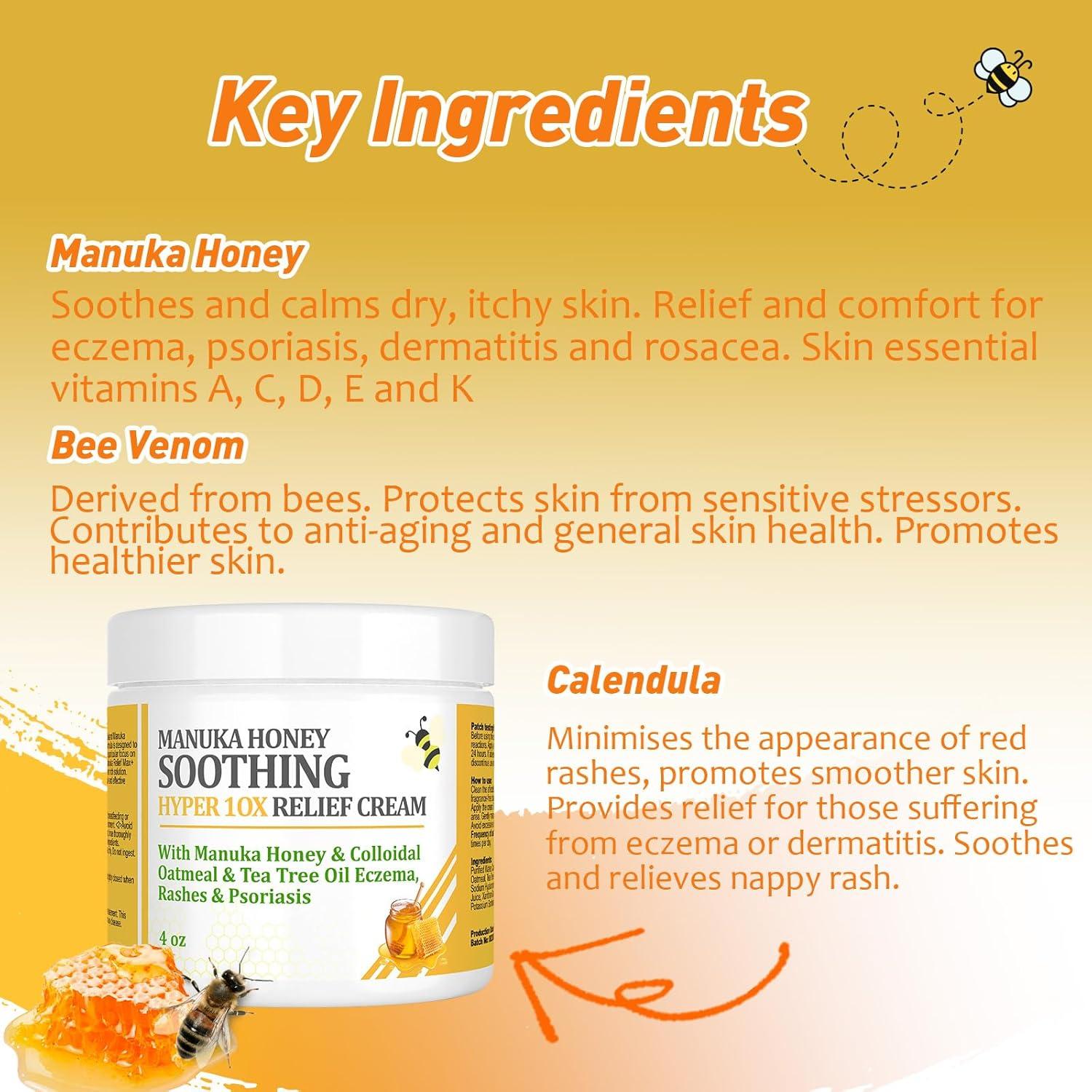 Manuka Honey Draw Salve Cream for Seborrheic Dermatitis Eczema Rosacea ...