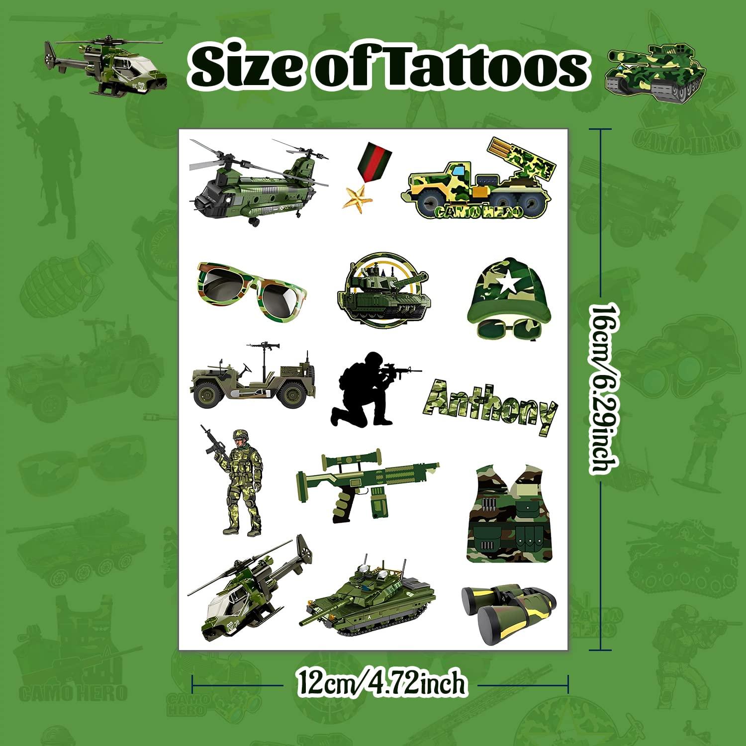 camo temporary tattoos