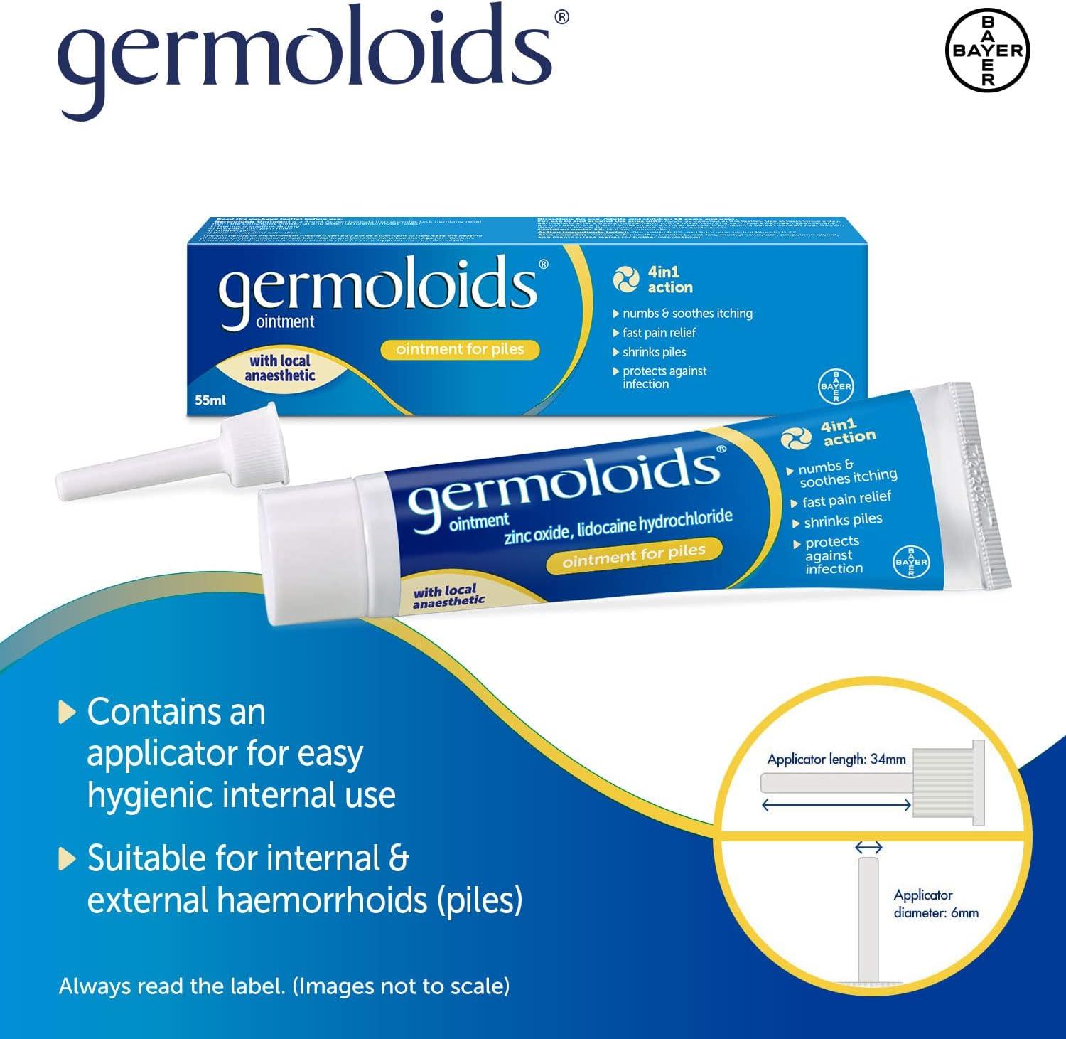 Germoloids Haemorrhoid & Piles Treatment Ointment - Triple Action ...