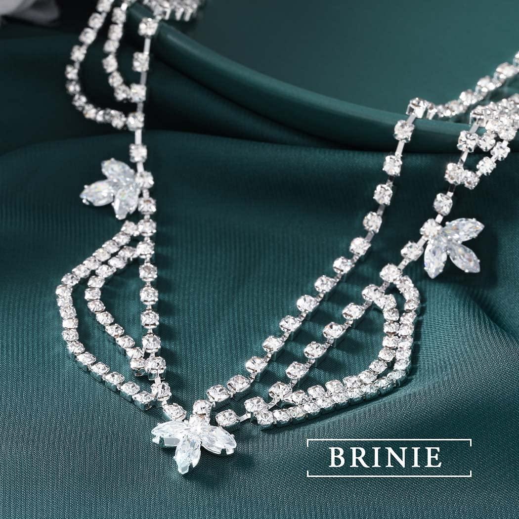 Brinie Silver Crystal Wedding Headband Chain for Women - Bridal Jewelry ...