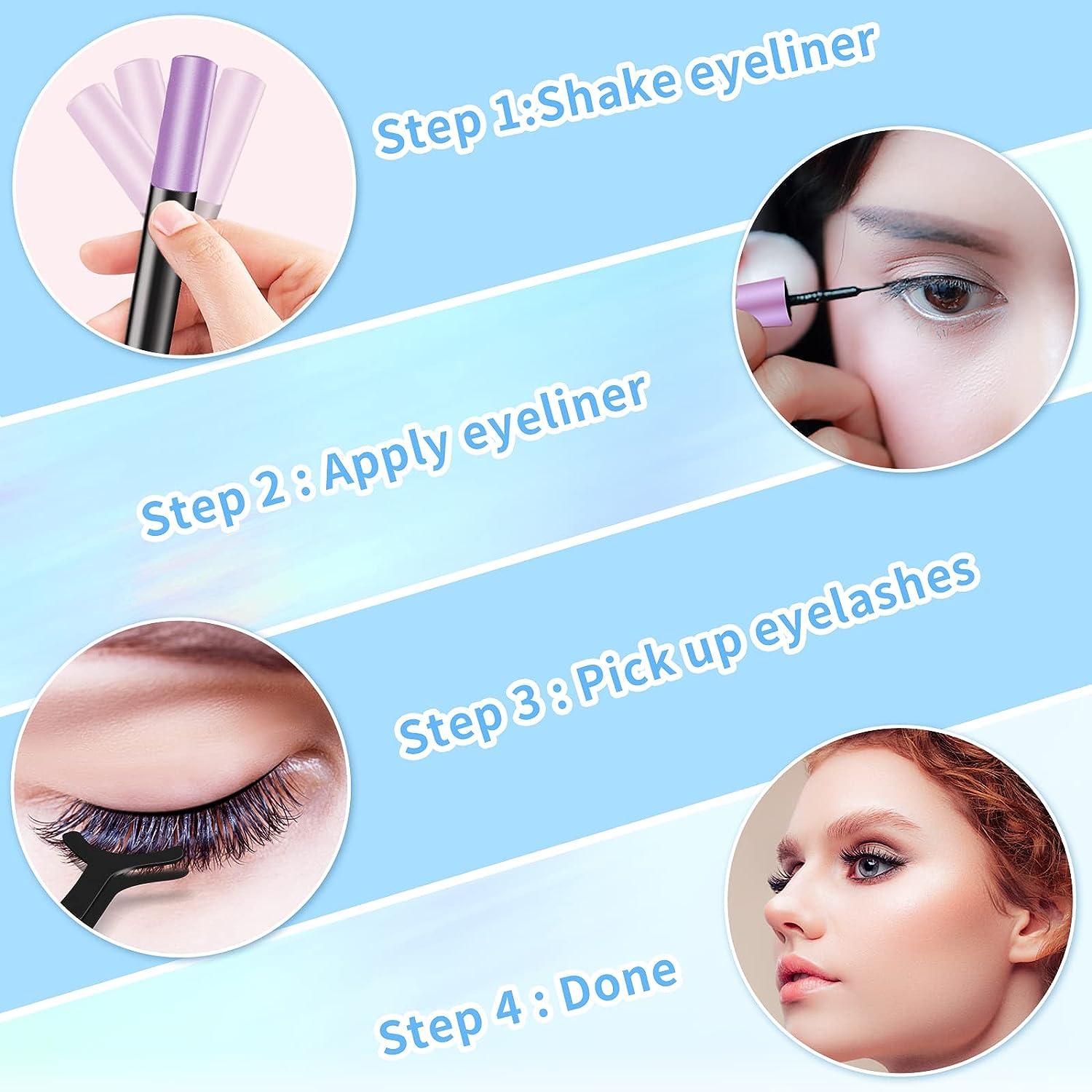 Magnetic Eyelashes Kit with 2 Reusable 3D Strong Magnetic Lashes ...