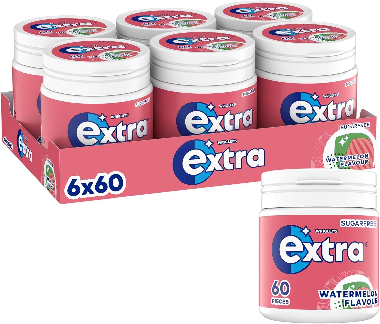 Extra Watermelon Flavour Sugarfree Chewing Gum Bottle 6 x 60 pieces 60 ...