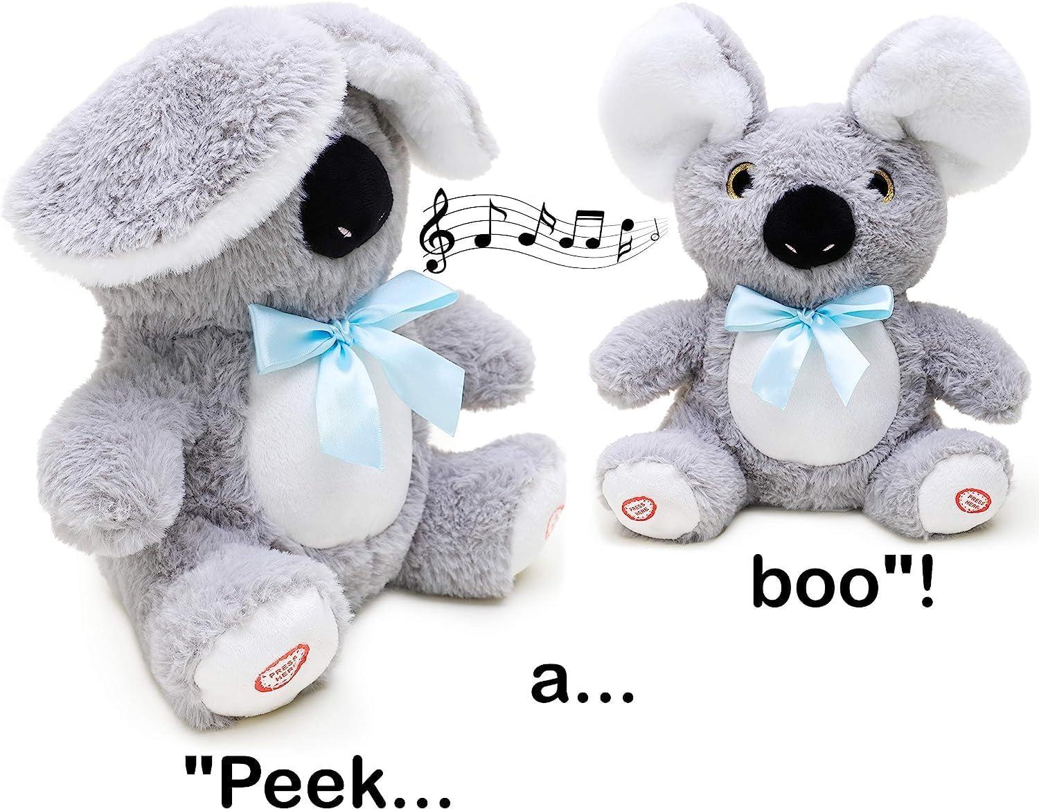 Toyland 30 cm Peekaboo Koala Plush Toy | Animated Singing Toy with ...