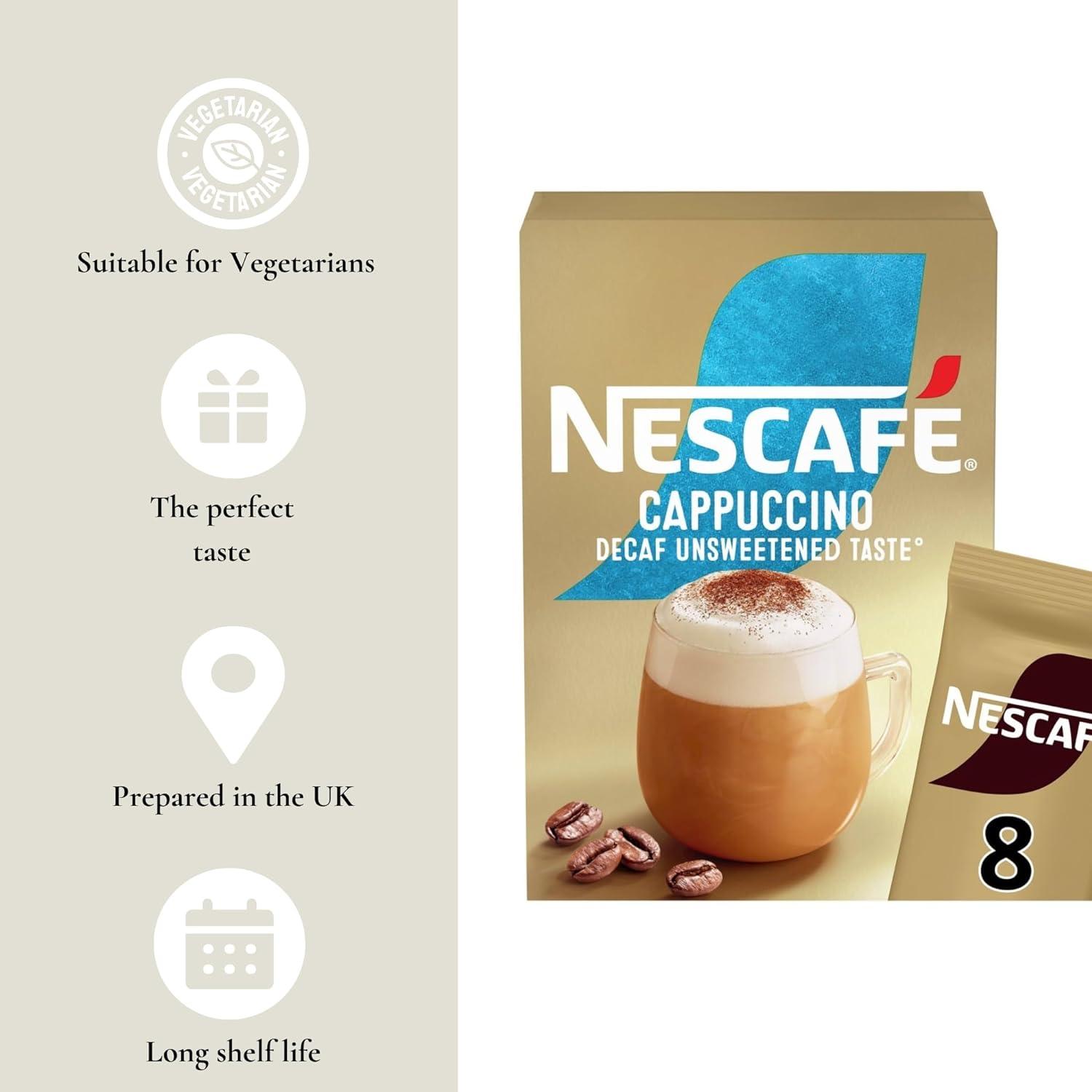 Coffee Multipack With 4x Nescafe Cappuccino Unsweetened Taste Decaf ...