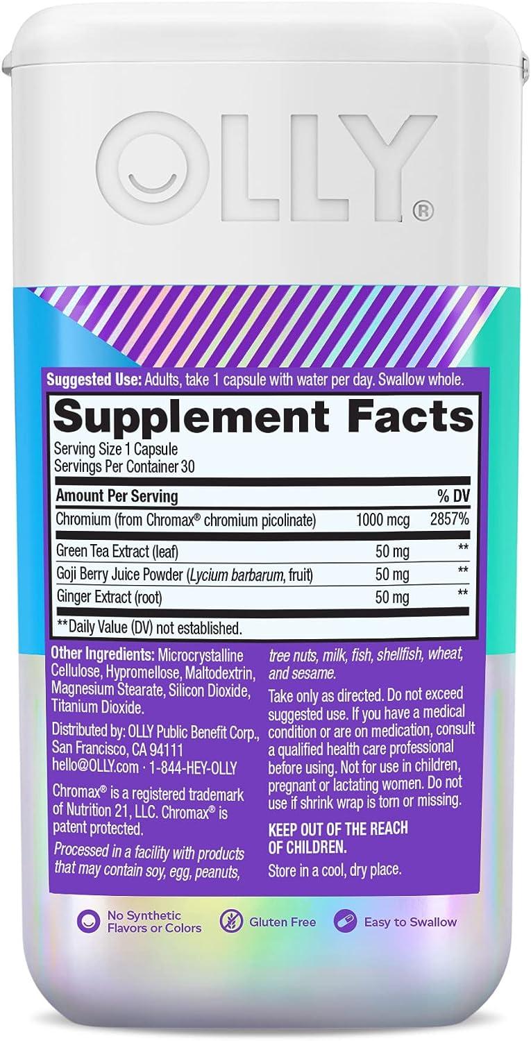 OLLY Combat Cravings Supplement with Chromium, Green Tea, Goji Berry ...